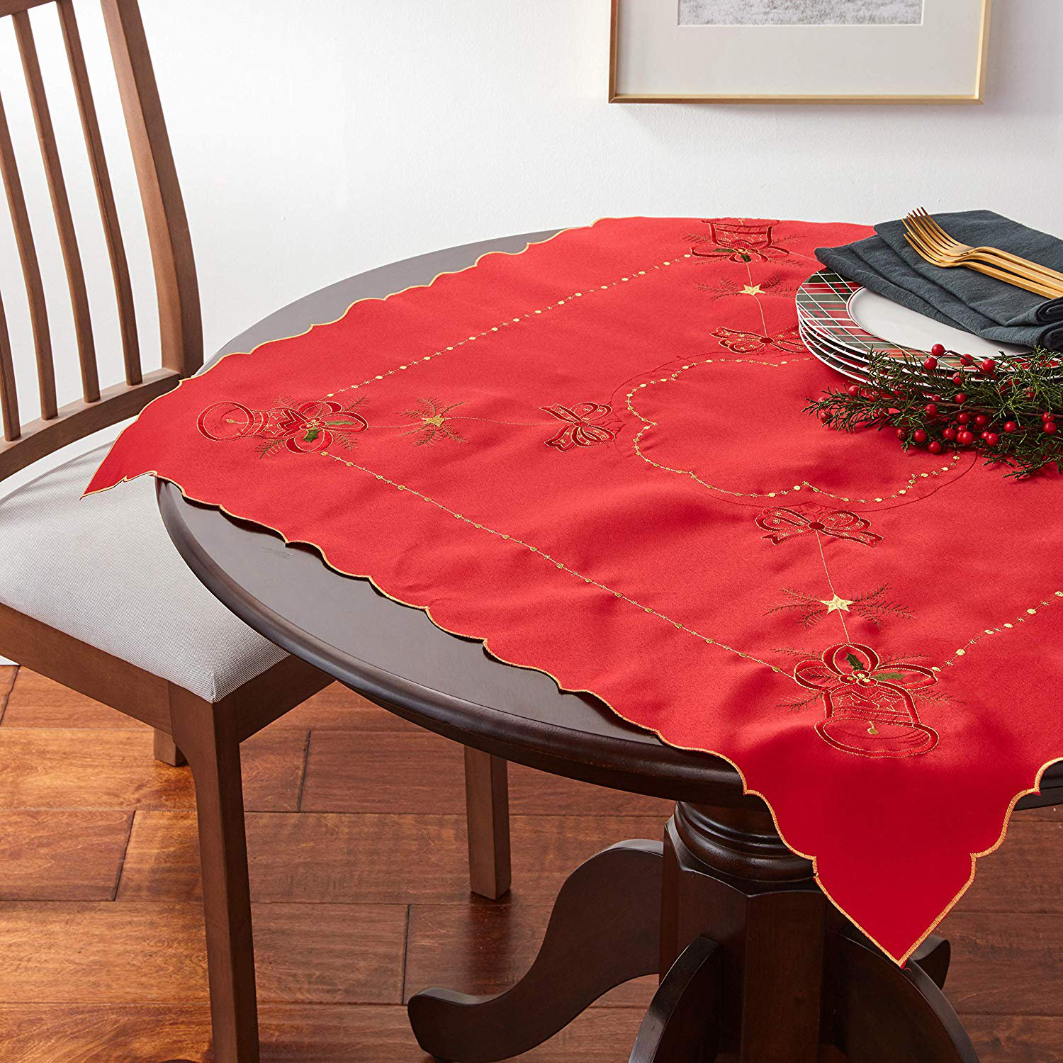 The Holiday Aisle® Lamm Square Christmas Table Topper | Wayfair