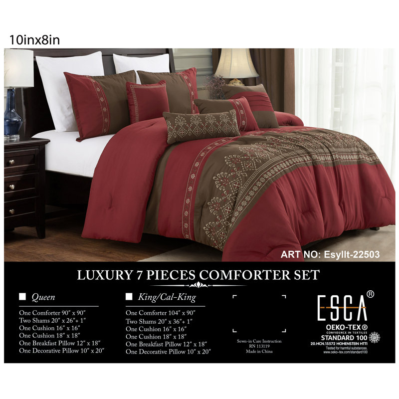 Homechoice International Group 7 Pieces Embroidered Comforter Set ...