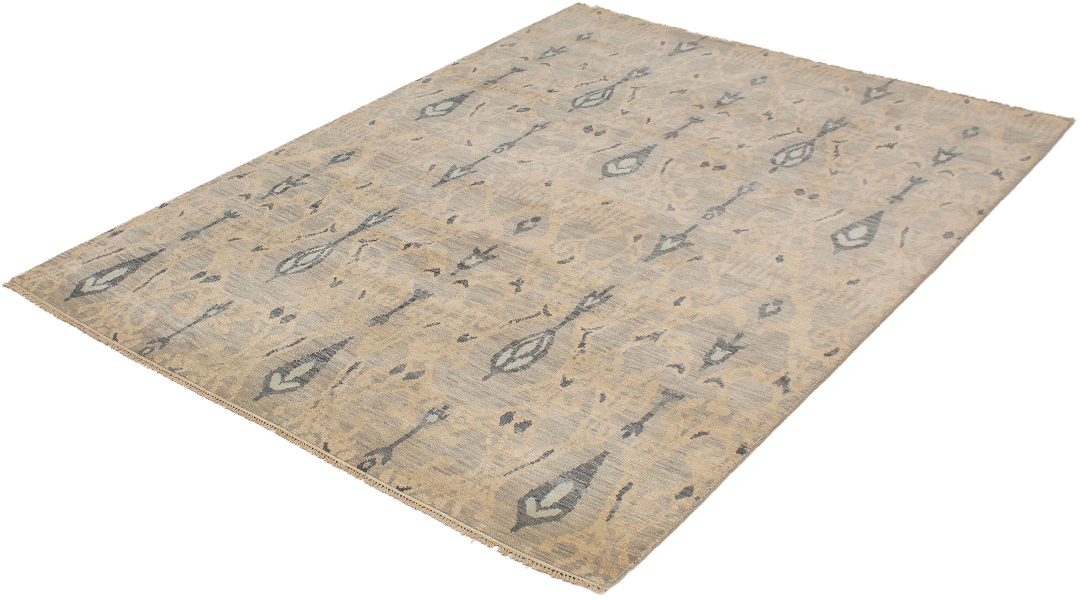 World Menagerie One-of-a-Kind Gerlak Hand-Knotted 2010s Ushak Beige ...