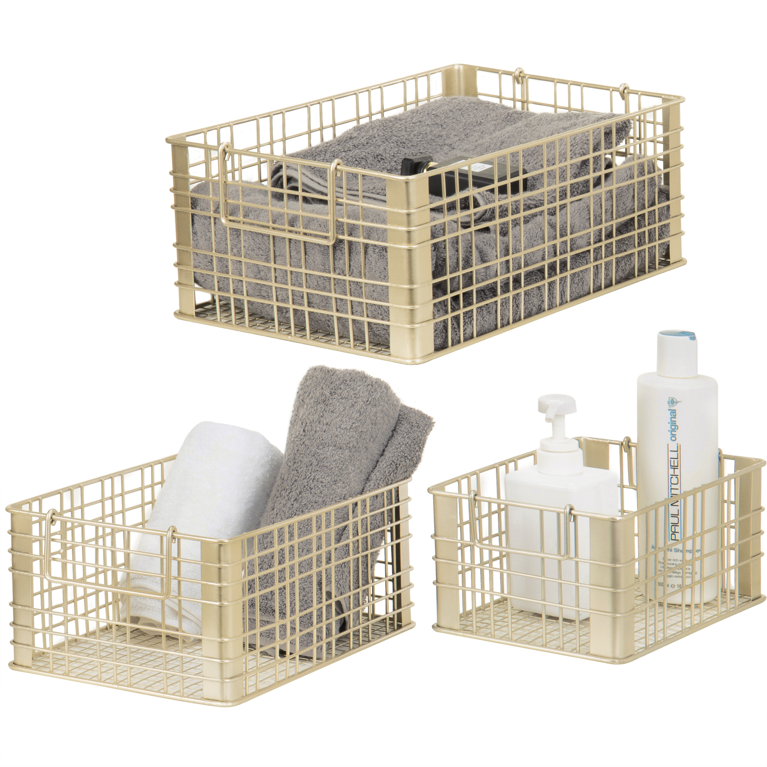 MY GIFT Metal 3 Piece Decorative Bin Set & Reviews | Wayfair.co.uk