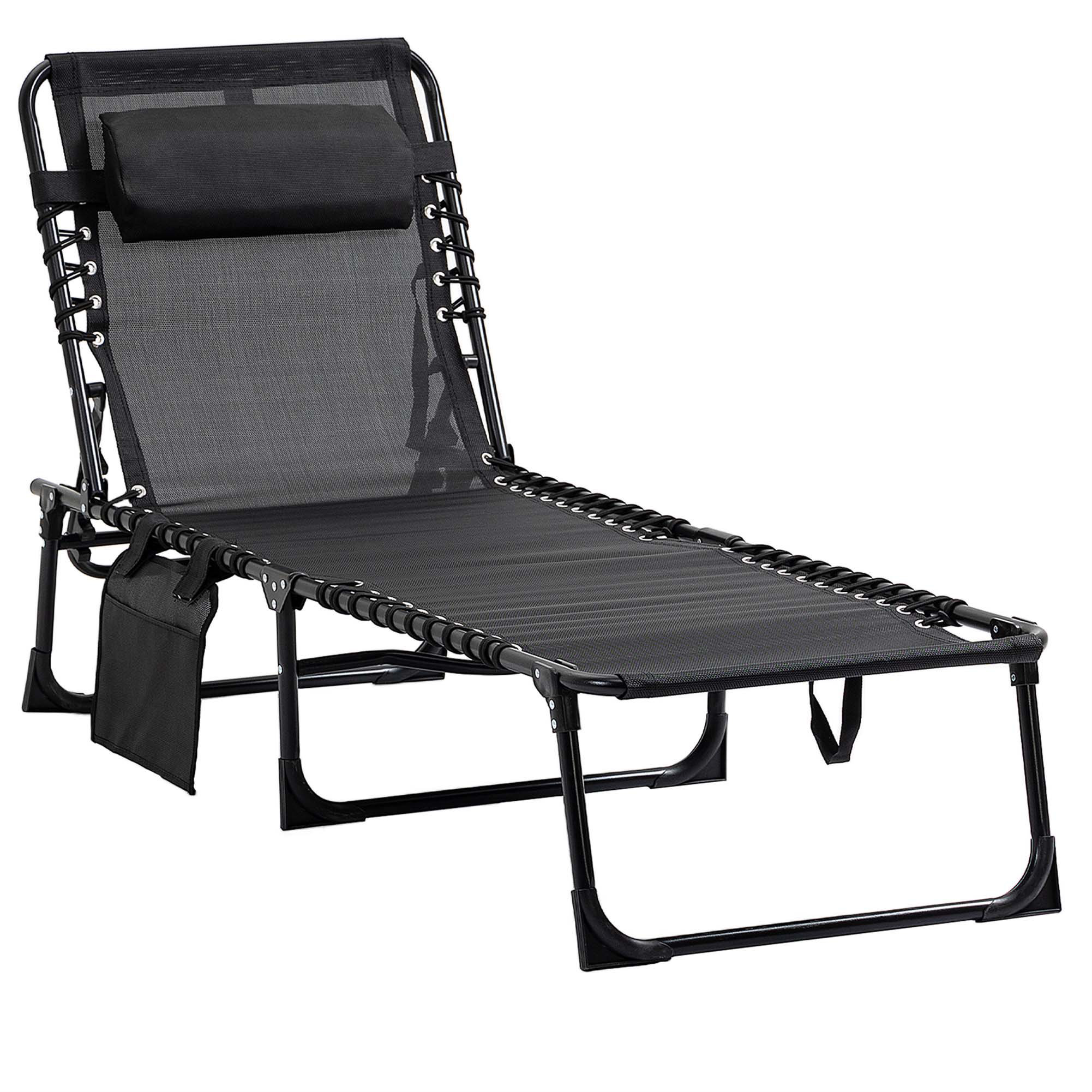 Ebern Designs Outsunny Reclining Chaise Lounge Chair, Portable Sun ...