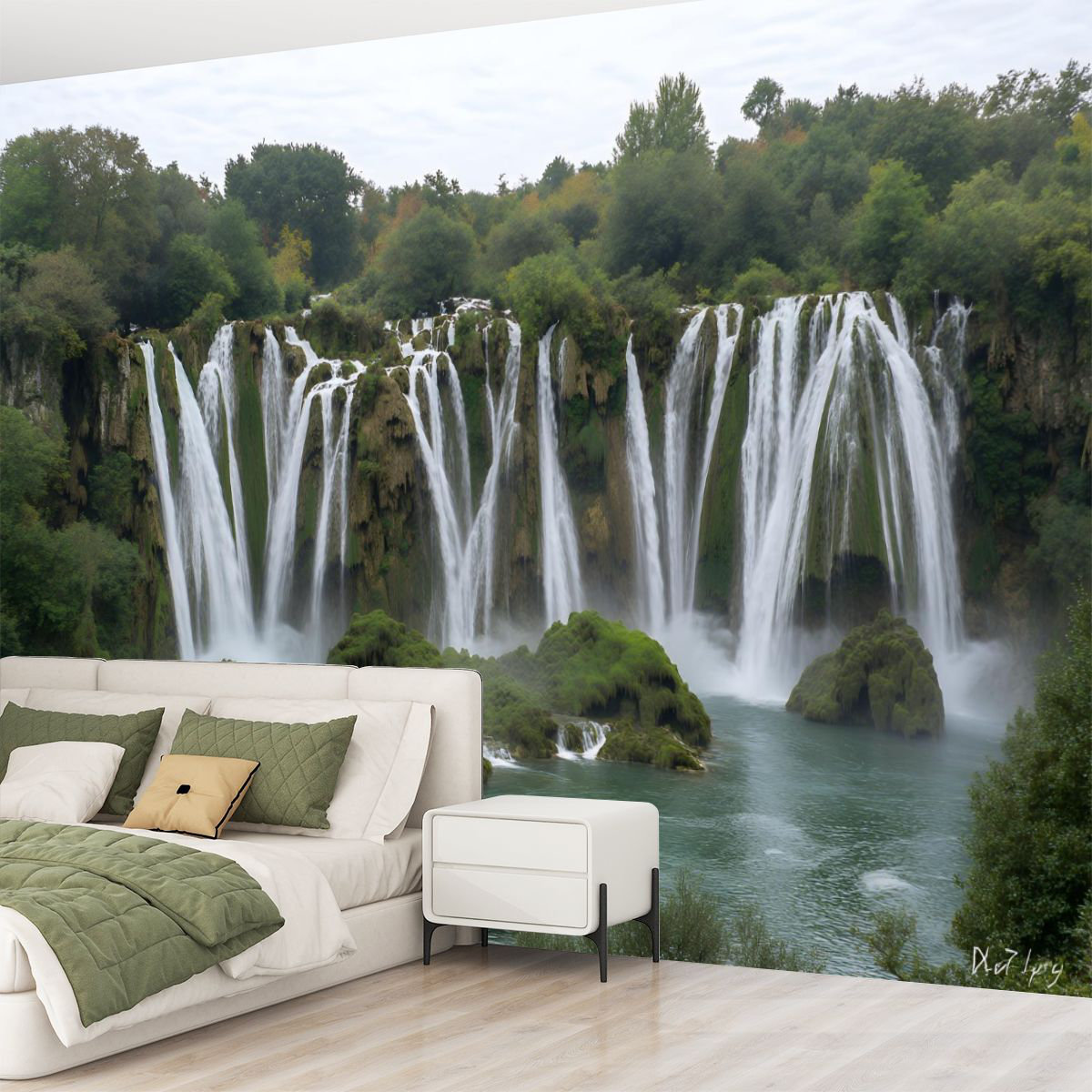 Millwood Pines Peel and Stick Canvas Wallpaper Wall Mural Waterfall ...