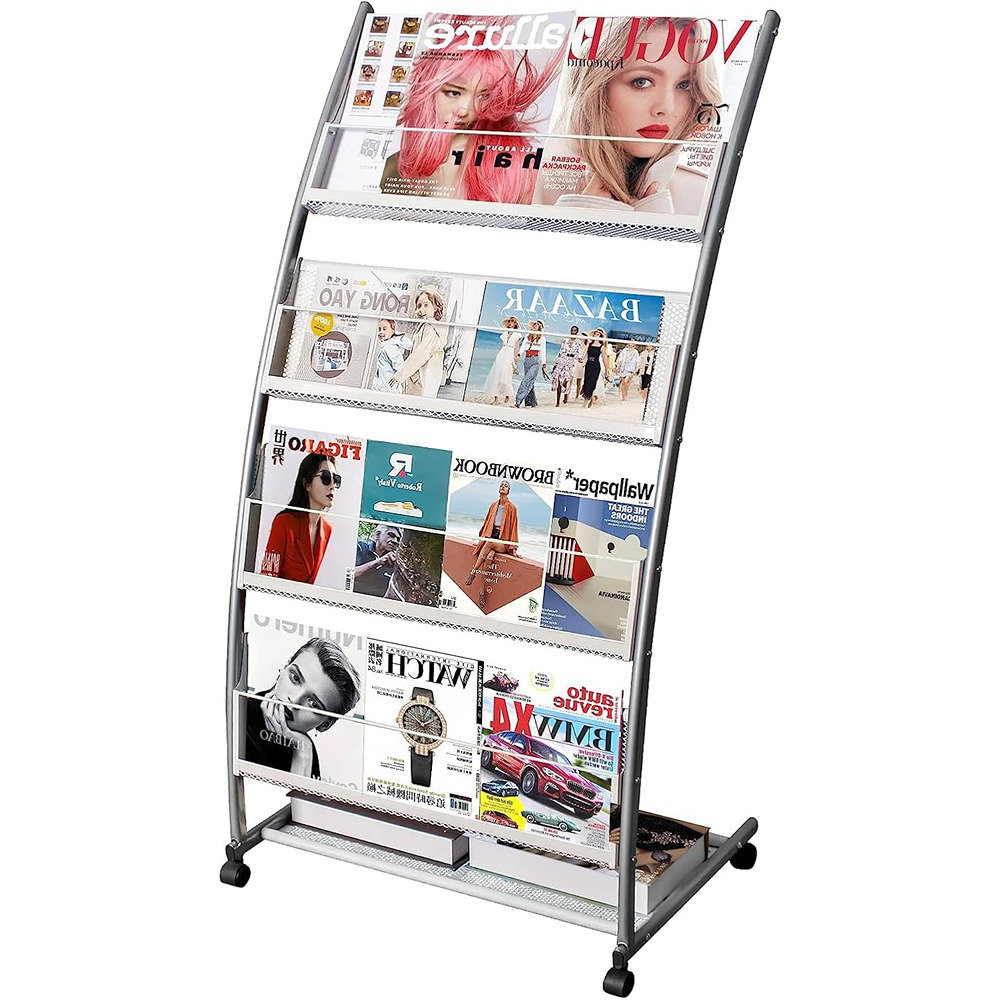 MAXAYA Magazine Rack Floor Standing,Brochure Display Stand, 4 P ...