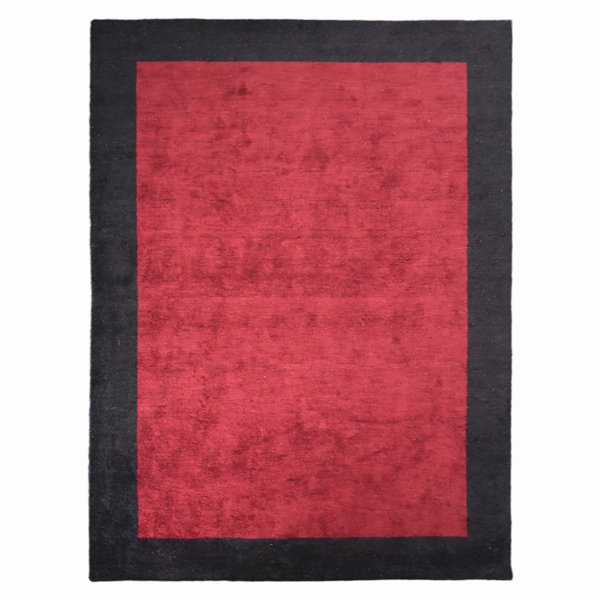 Hokku Designs Anyree Hand Knotted Area Rug - Red & Black Colour | Rugs ...