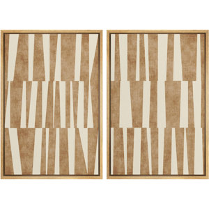 wall26 " Set Taupe Tones Modern Geometric Abstract " 2 - Pieces on ...