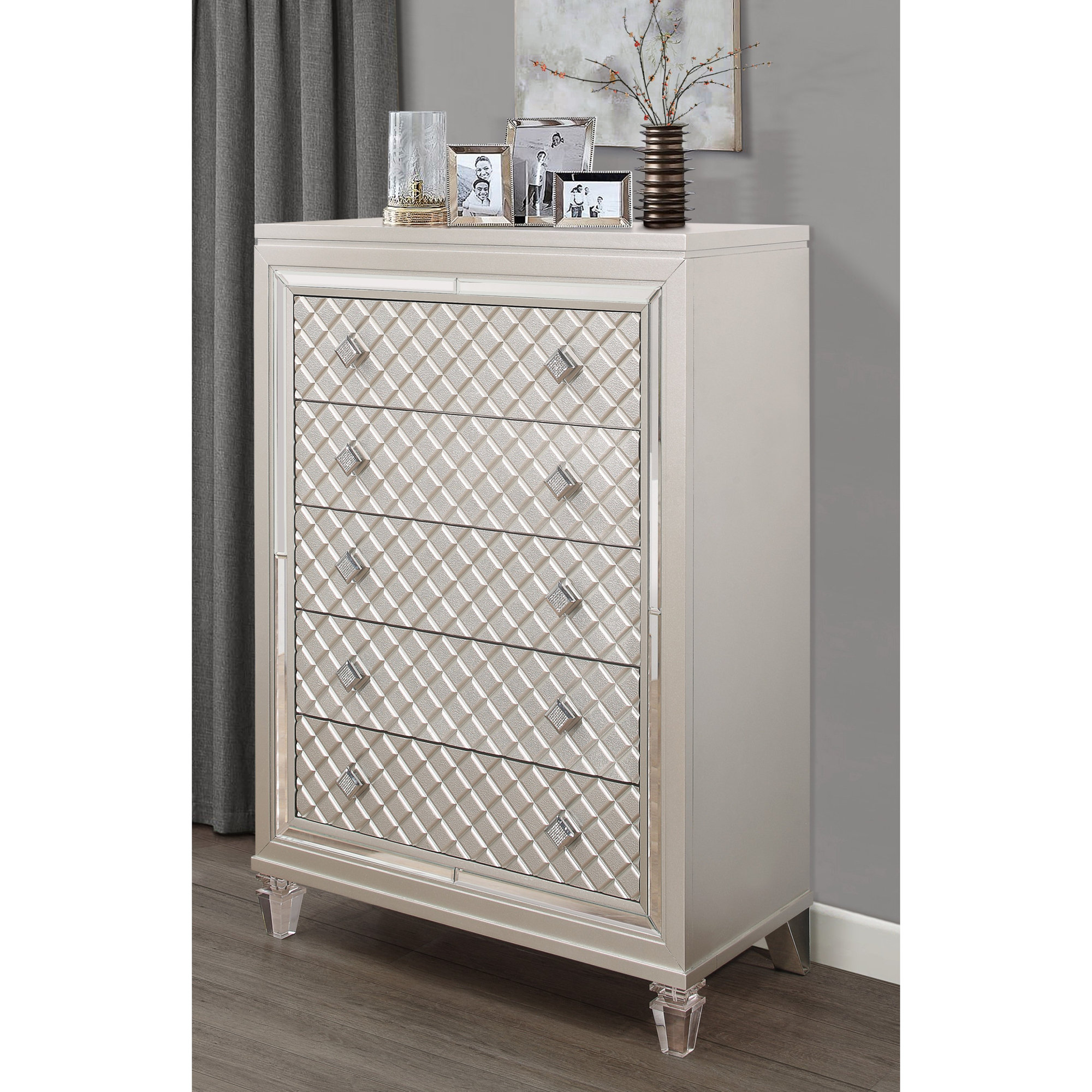 Rosdorf Park CROSS GLAM CHAMPAGNE CHEST | Wayfair
