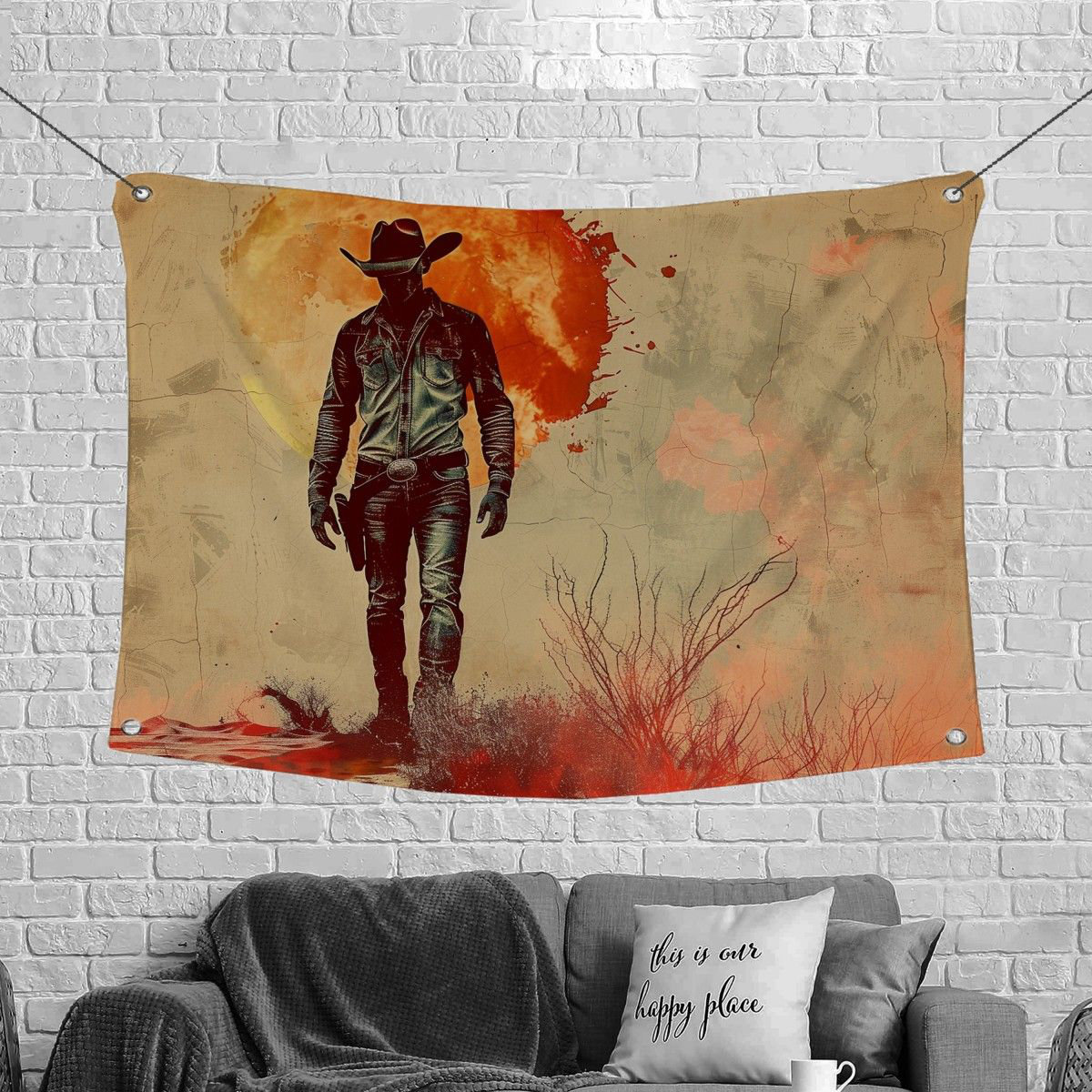 Red Barrel Studio Cowboy Wall Tapestry - Western Wall Decor_13215 ...