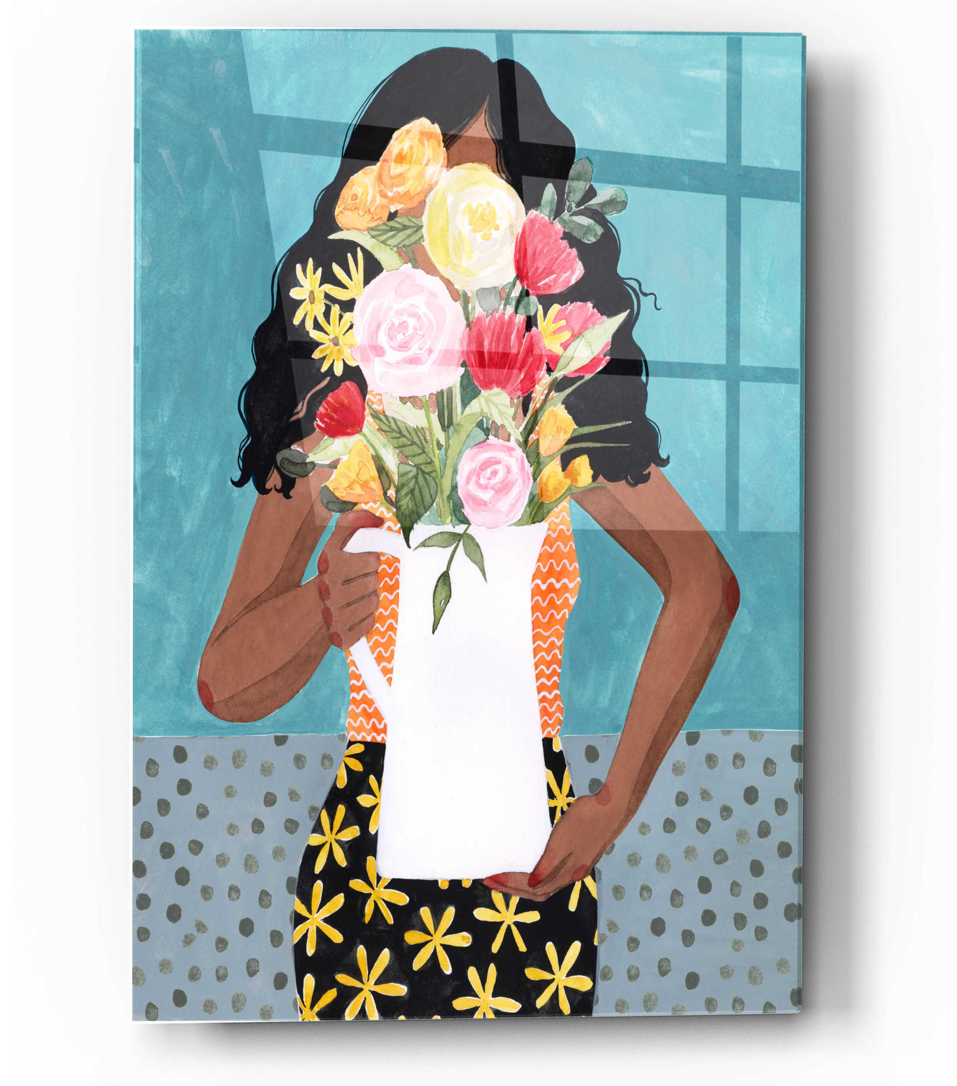 Dakota Fields "Flower Vase Girl I'' By Grace Popp, Acrylic Wall Glass ...