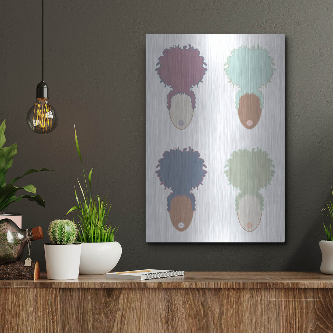 Luxe Metal Art 'Curly Quad Pastels' by Marlee Ash Calligraphy & Design ...