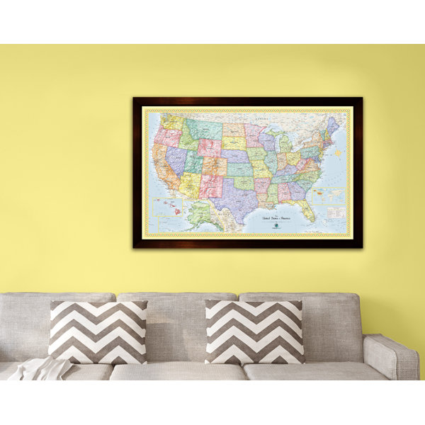 Home Magnetics Framed Magnetic Travel USA Map & Reviews | Wayfair