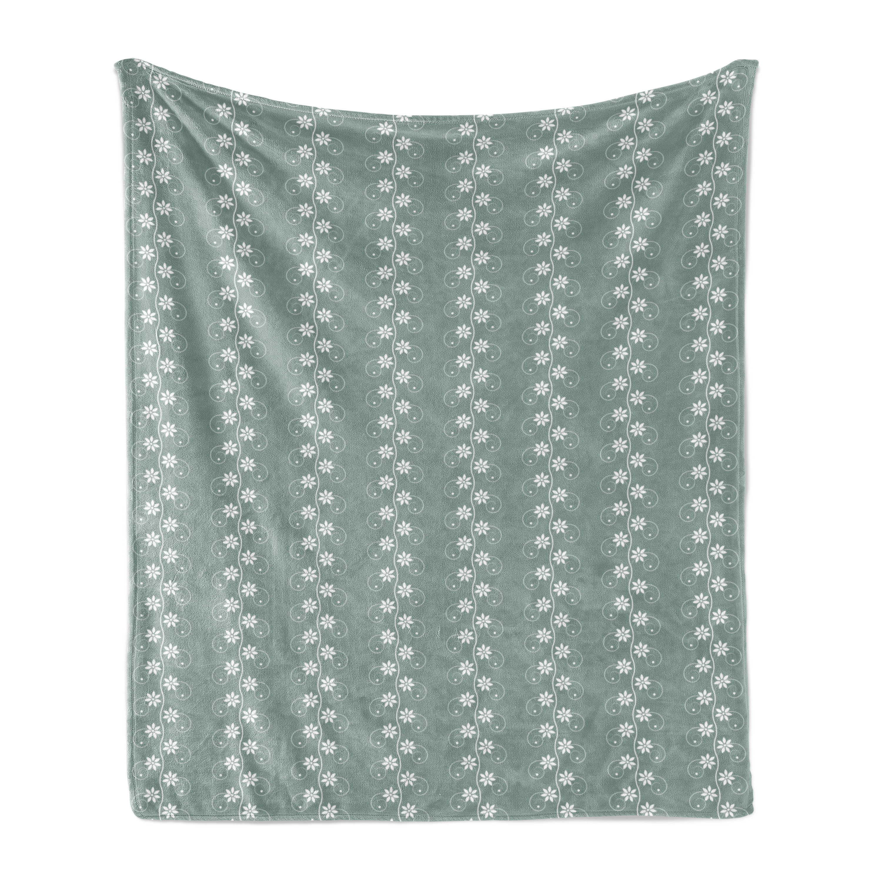 Ambesonne Spring Fleece Throw Blanket Rococo Influences Essence Pale ...