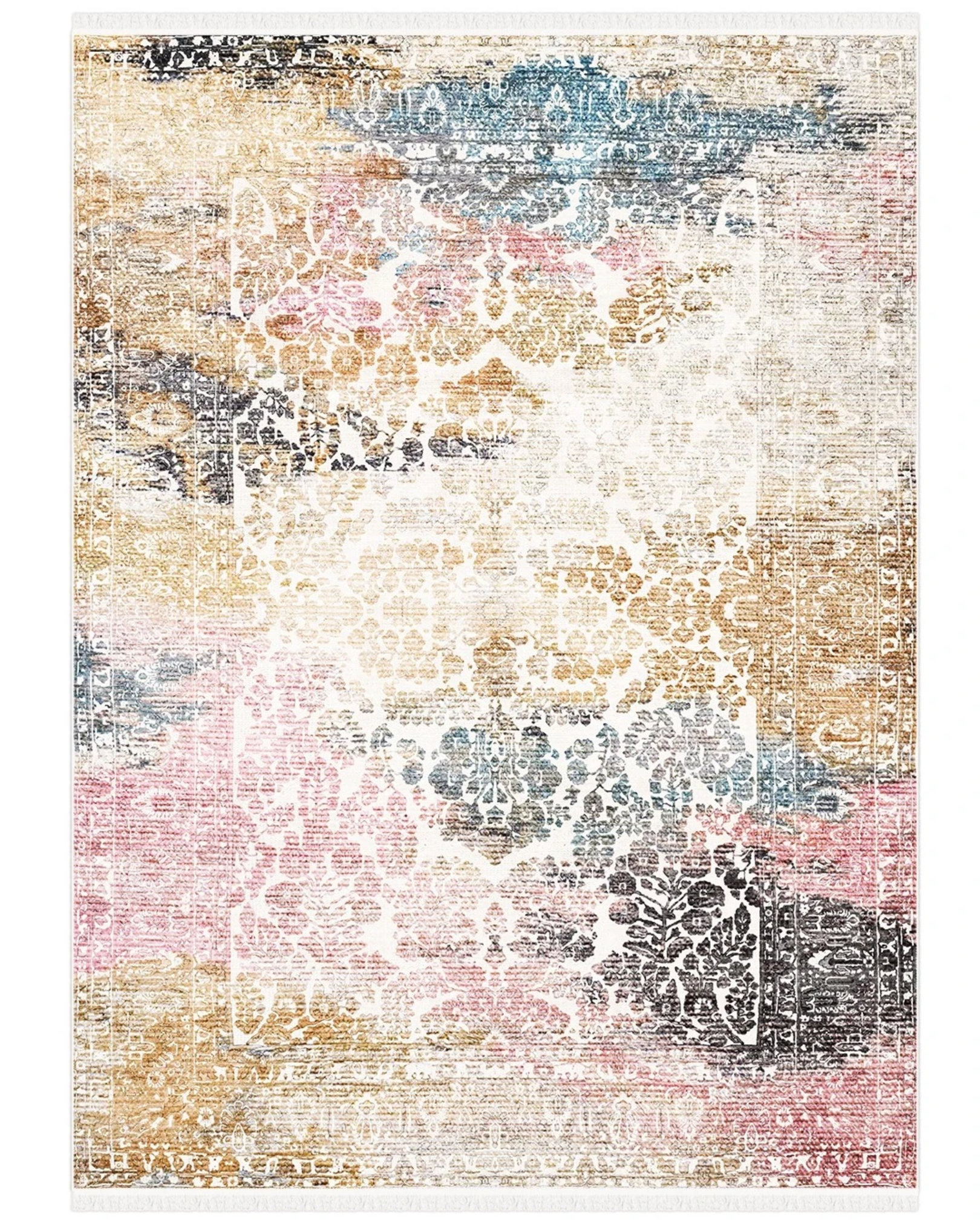 Bungalow Rose Monson Cream Vintage Look Machine Woven Rug | Wayfair