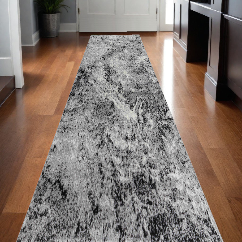 Hokku Designs 2' X 13' Grey Abstract Area Rug | Wayfair