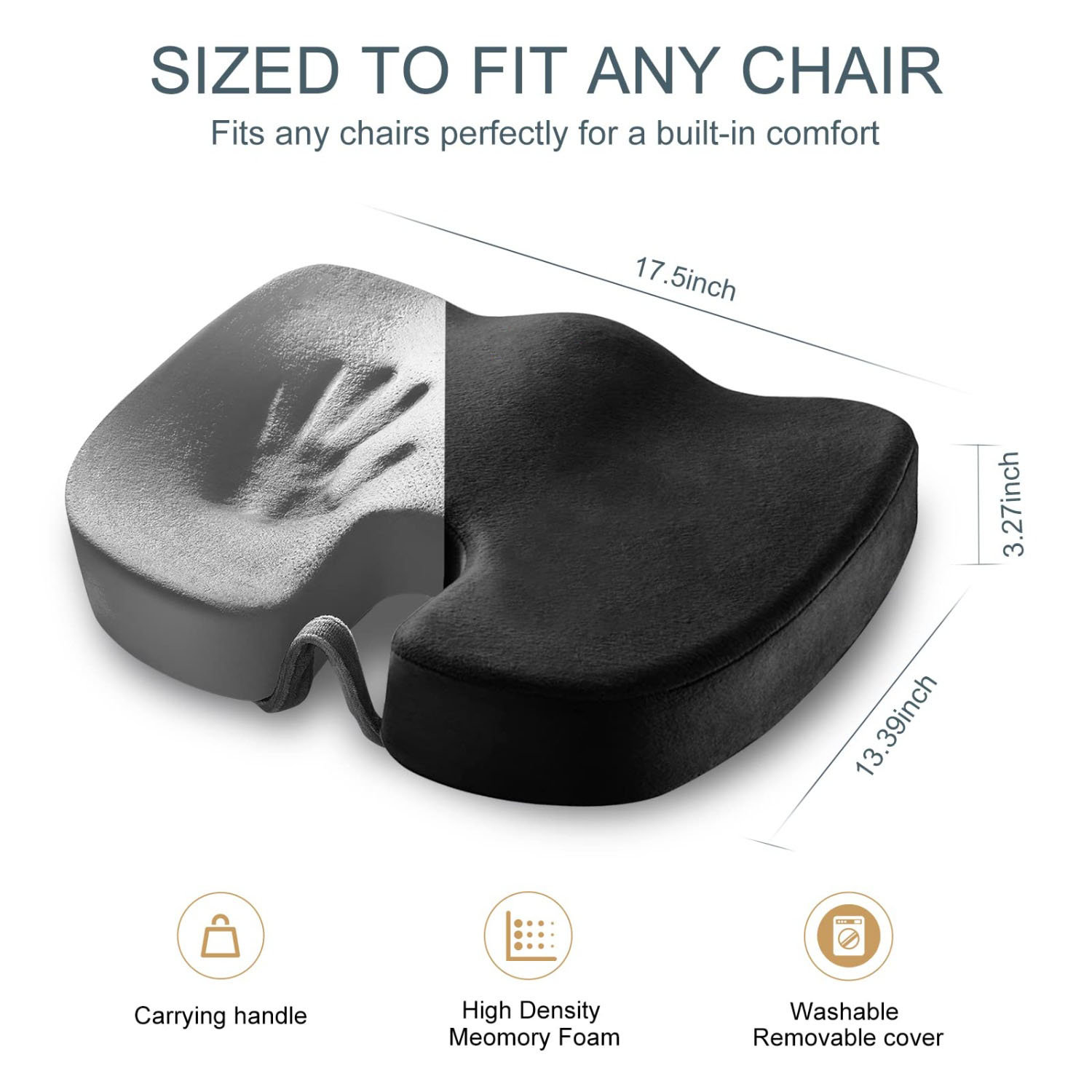Stack man Home Office Seat Cushion - Comfort Memory Foam Chair Cushion ...