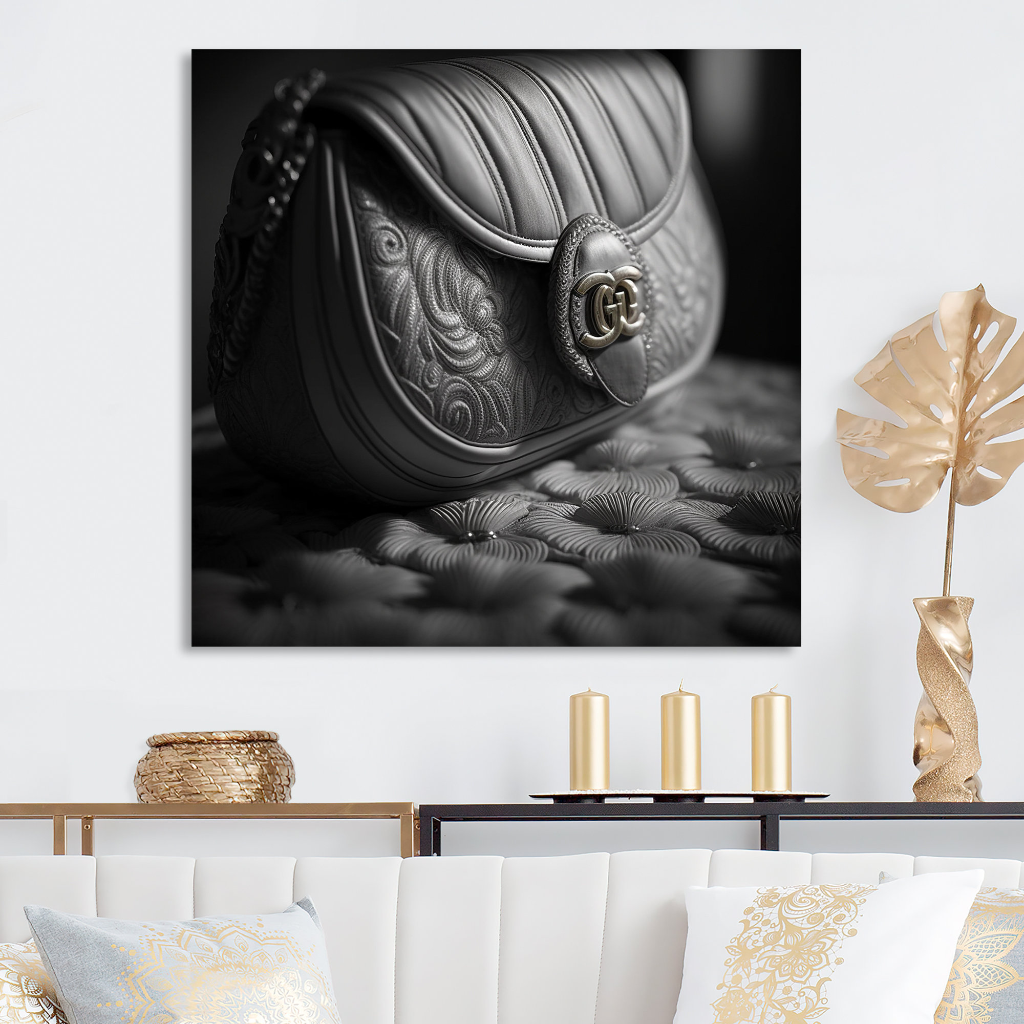 Latitude Run® Vintage Glam Silver Purse - Print on Canvas - Wayfair Canada