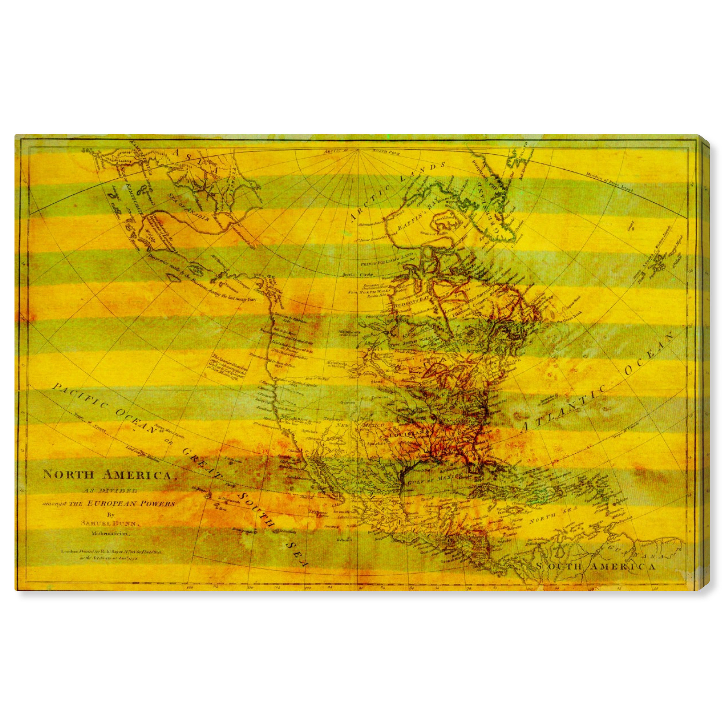 Art Remedy American Countries Map North America 1774 - Painting Print ...