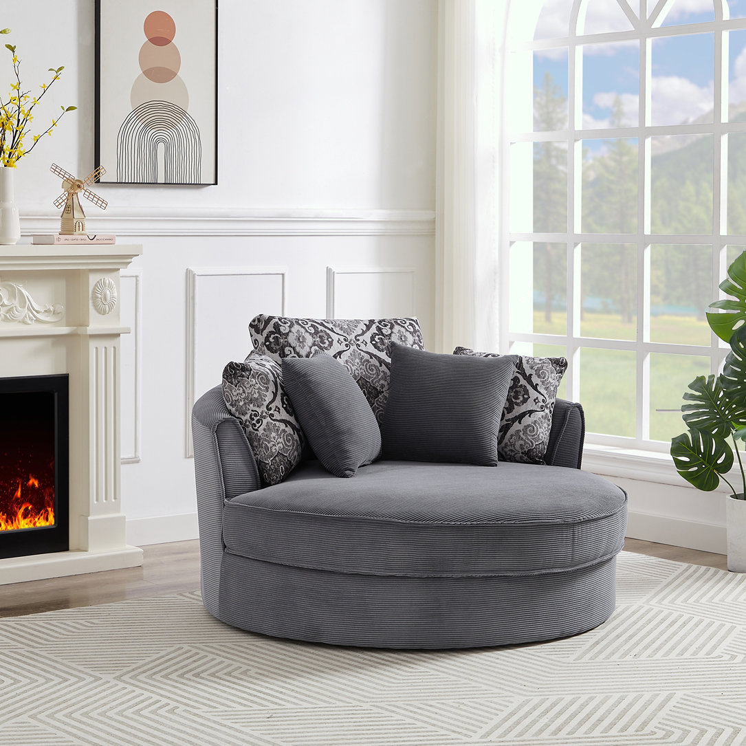 Latitude Run® 360 Degree Swivel Round Sofa | Wayfair