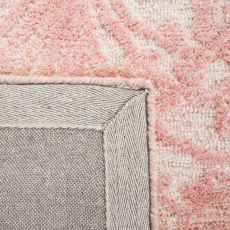 Lark Manor Alexia-Leigh Handmade Hand Tufted Pink/Ivory Rug | Wayfair