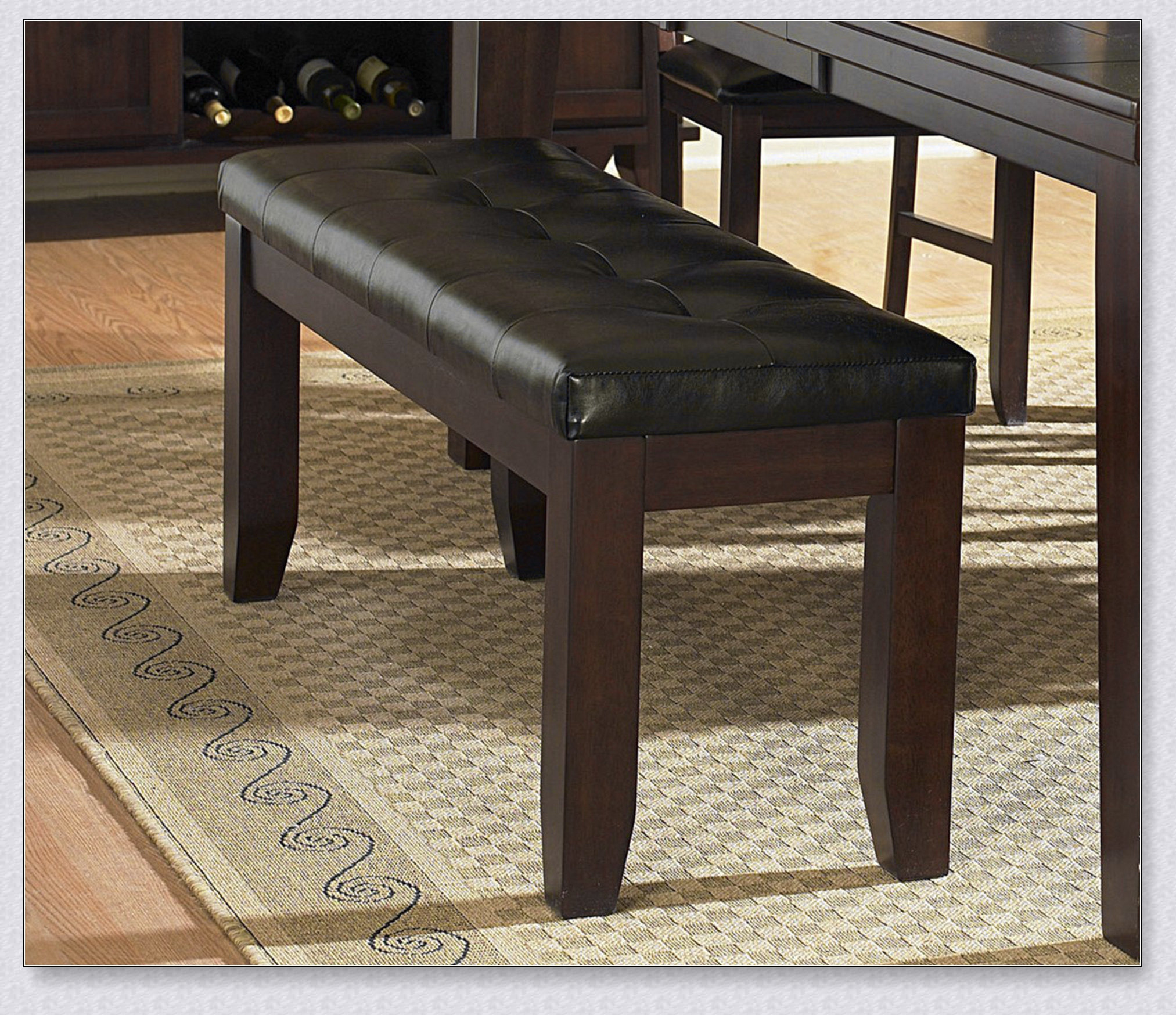 Red Barrel Studio® Bench 20 x 48 x 15.5,Wooden Bench Faux Leather ...