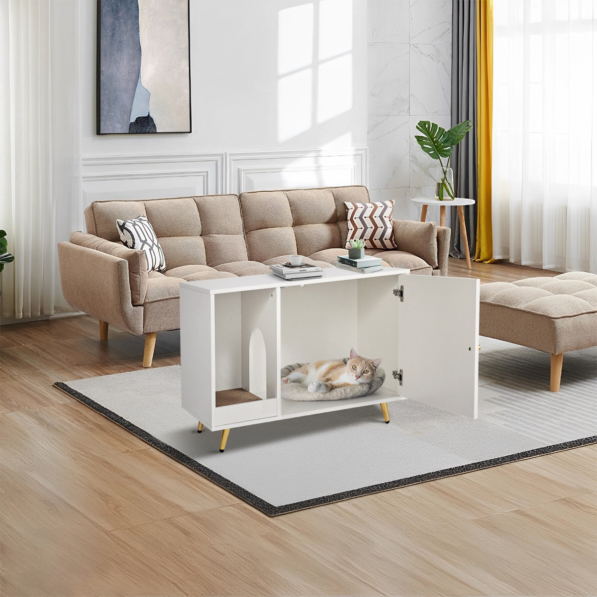 Archie & Oscar™ Cat Litter Box Enclosure, Hidden Litter Box Furniture ...