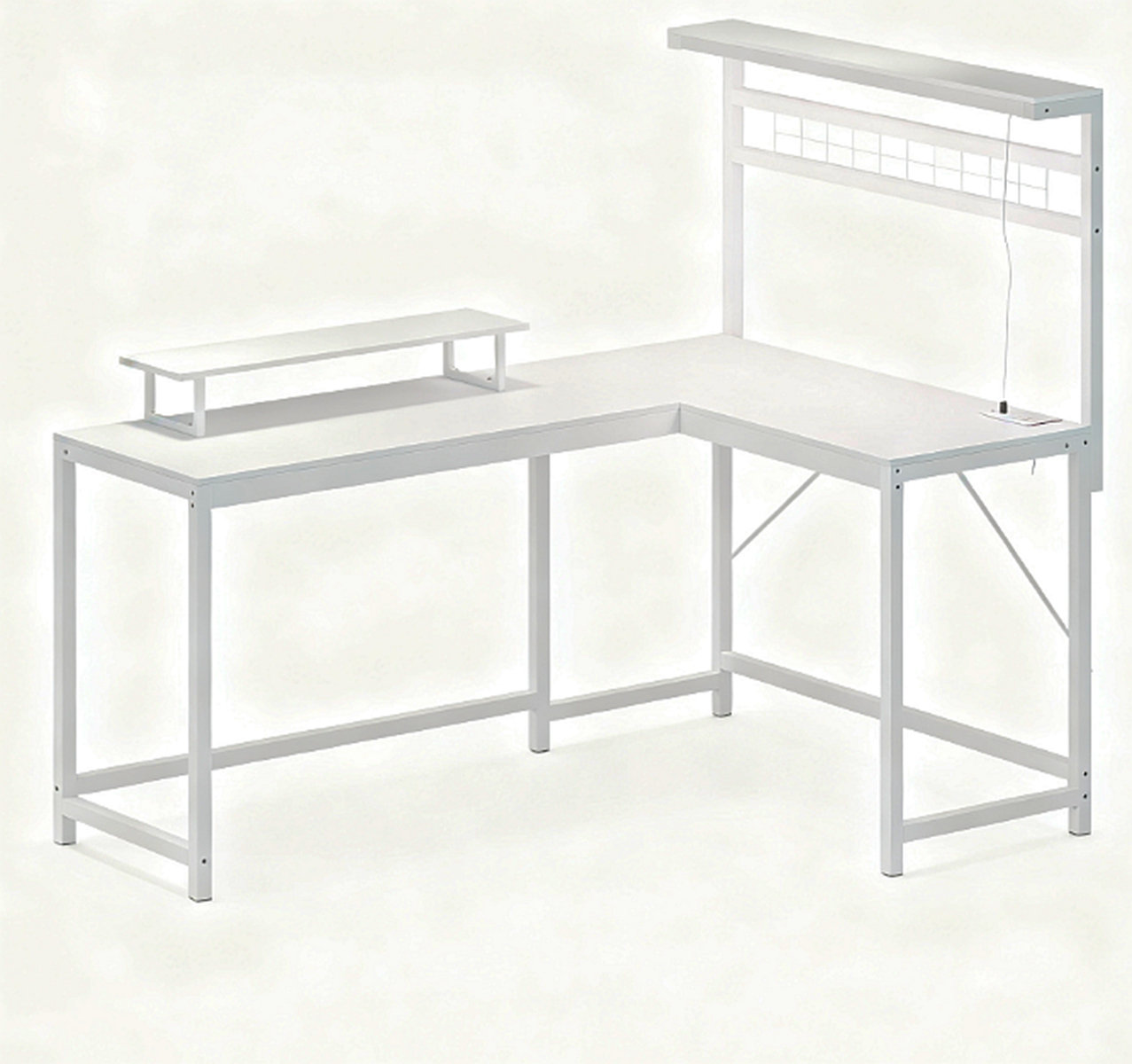 Ivy Bronx Computer Desk With Monitor Stand And CPU Shelf,L Shaped ...