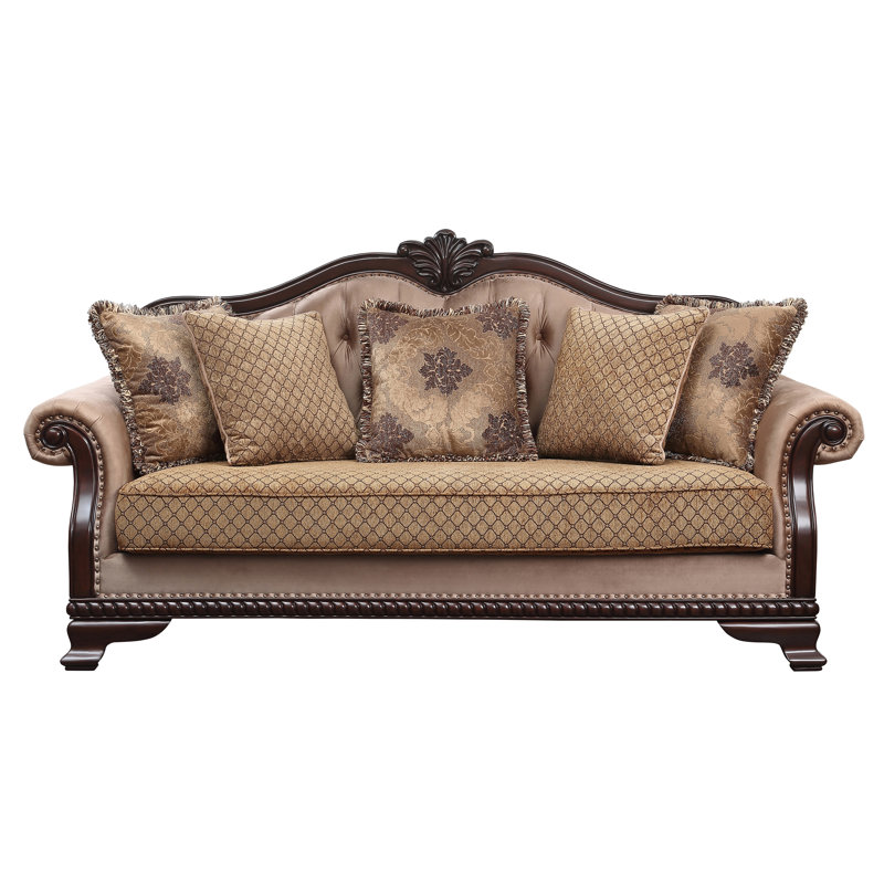 Bloomsbury Market Ira Beige 89.5'' Rolled Arms Tufted Sofa | Wayfair