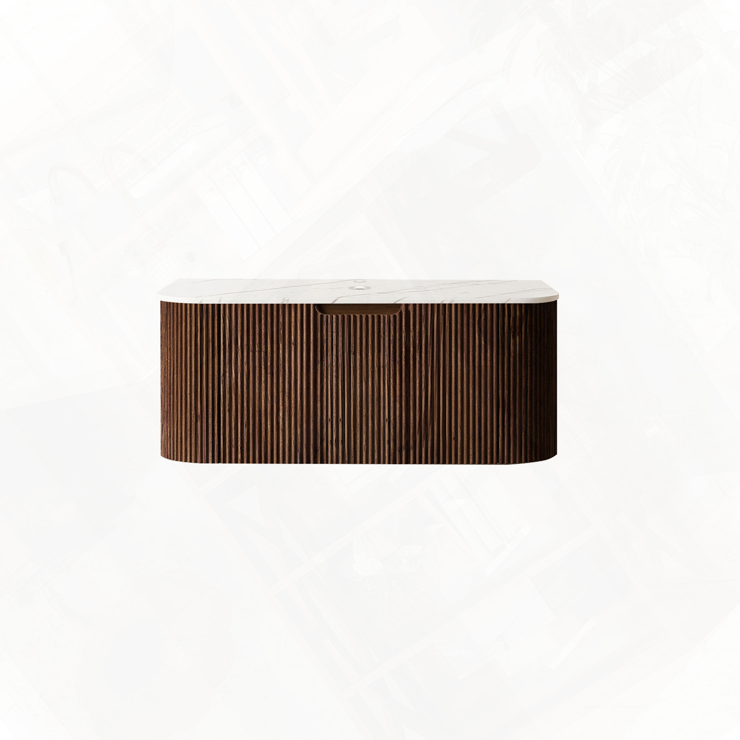 JINMANNING Wall Mounted Cabinet with Drawer Sintered Stone Countertop ...