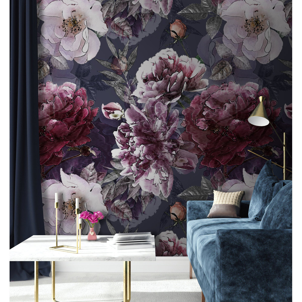 House of Hampton® Kahmiah Vintage Lilac Rose and Hydrangea Floral ...