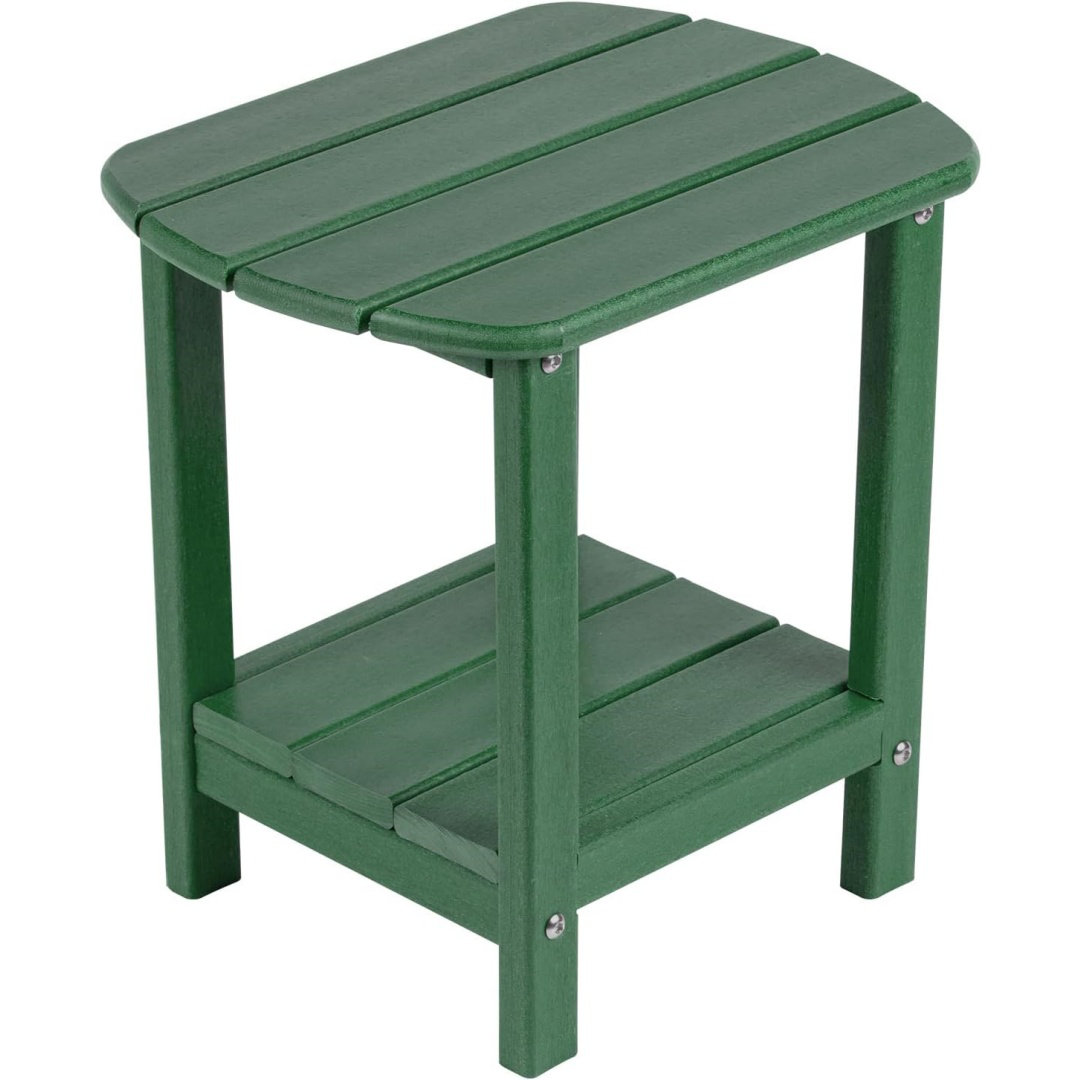 Winston Porter Side Table 16.5" Outdoor Side Table HDPE Plastic Double ...