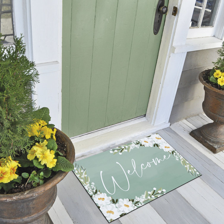 CounterArt Floral Welcome Indoor/Outdoor Entryway Floor Mat | Wayfair