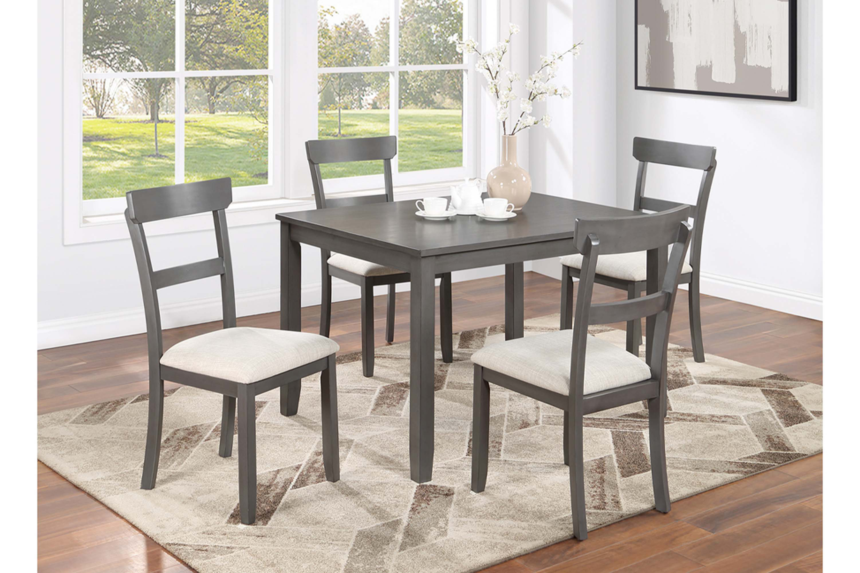 Lark Manor Classic Stylish 5Pc Dining Set Kitchen Dinette Wooden Top ...