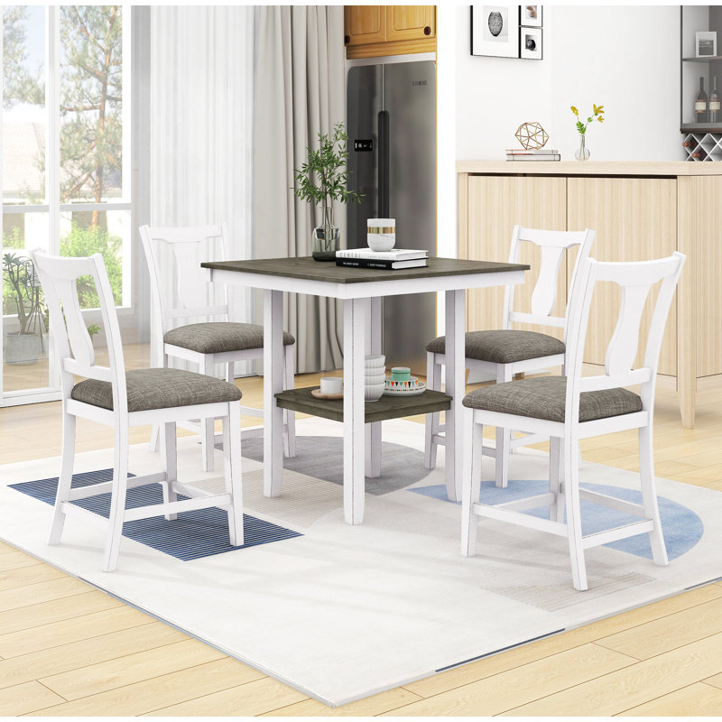 Red Barrel Studio® Sallee 5 - Piece Dining Table Set with Shelf ...
