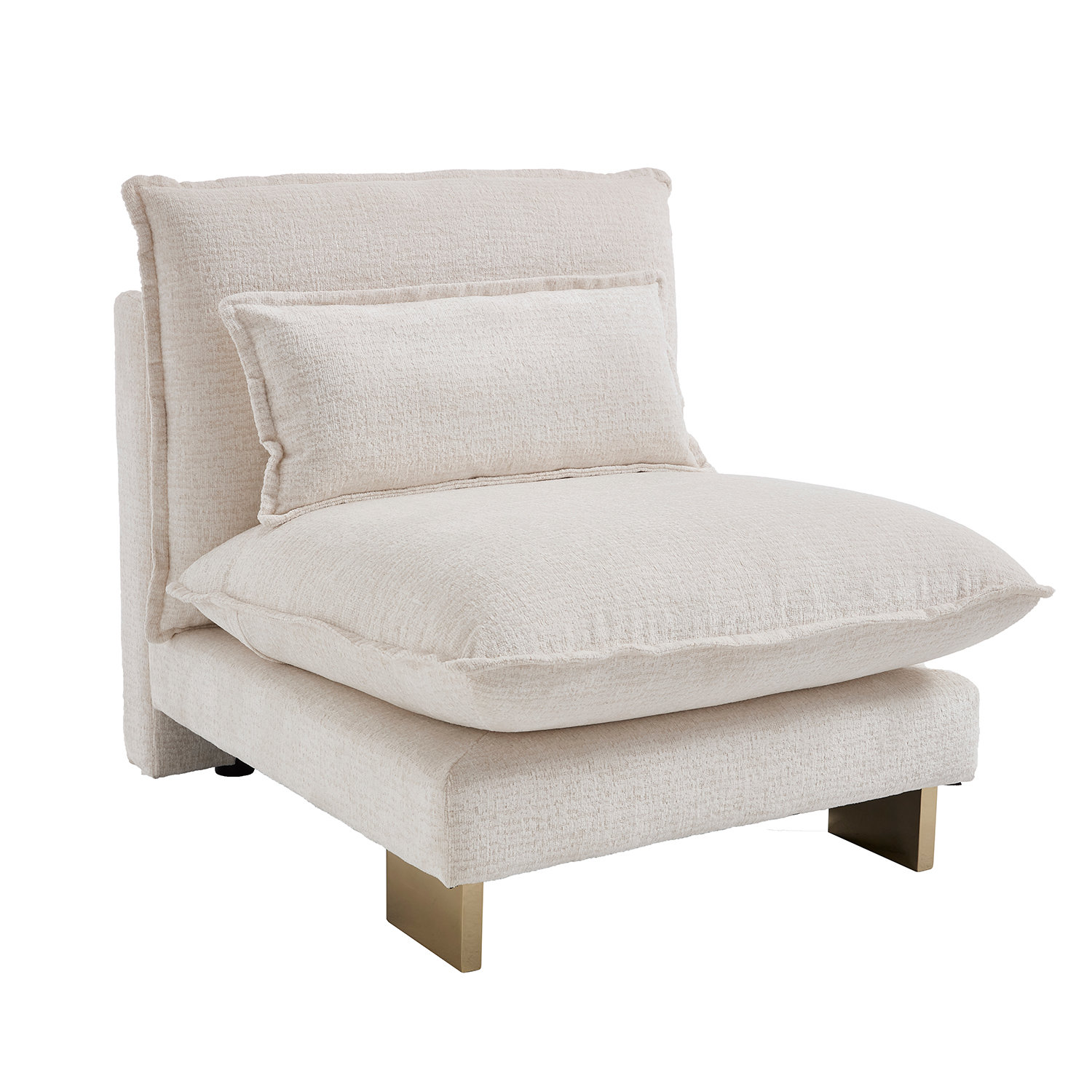 Latitude Run® Stylish Upholstered Armless Lounge Chair, Single Sofa ...