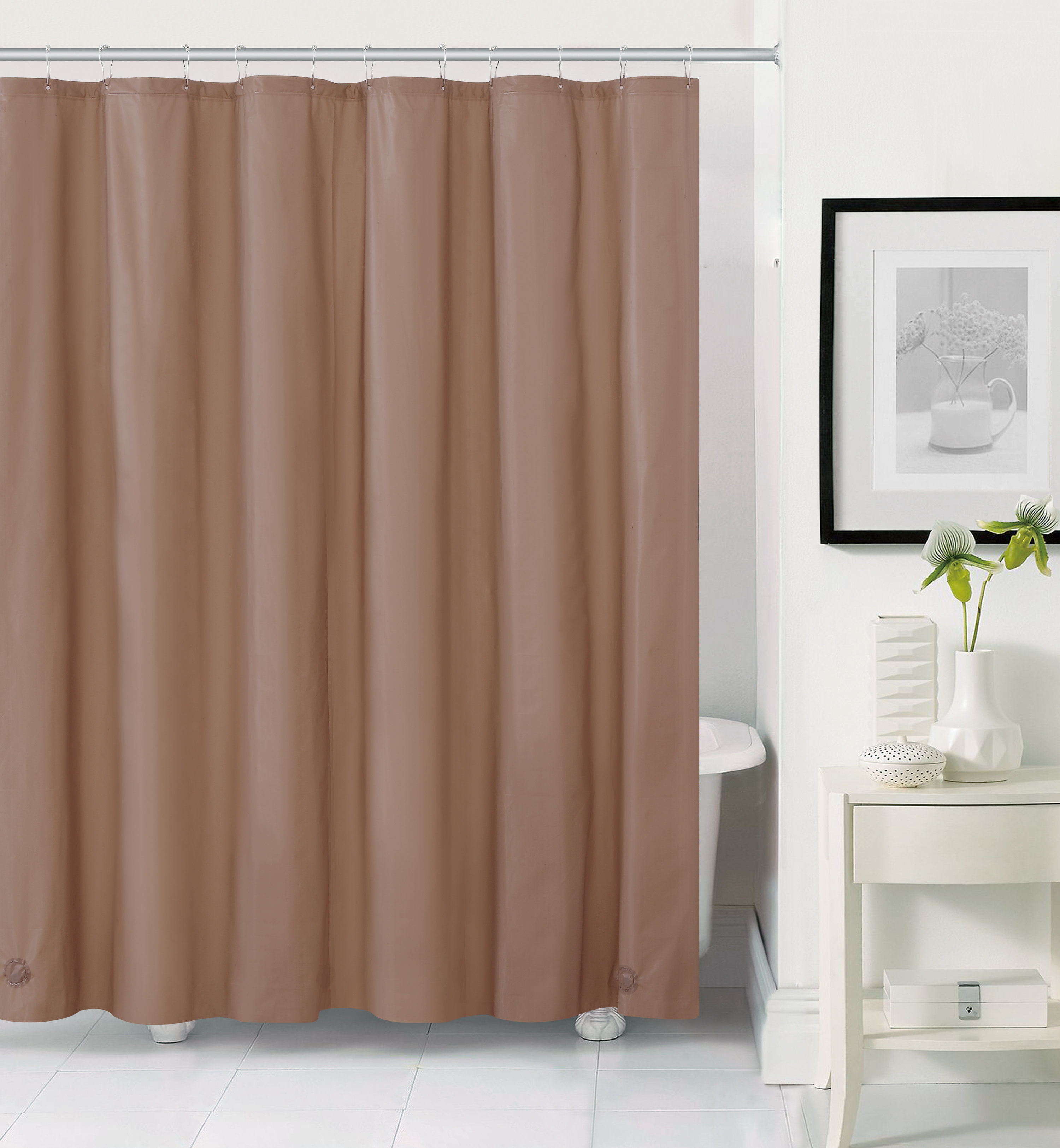 Winston Porter Batie Vinyl Solid Colour Shower Curtain Liner & Reviews ...