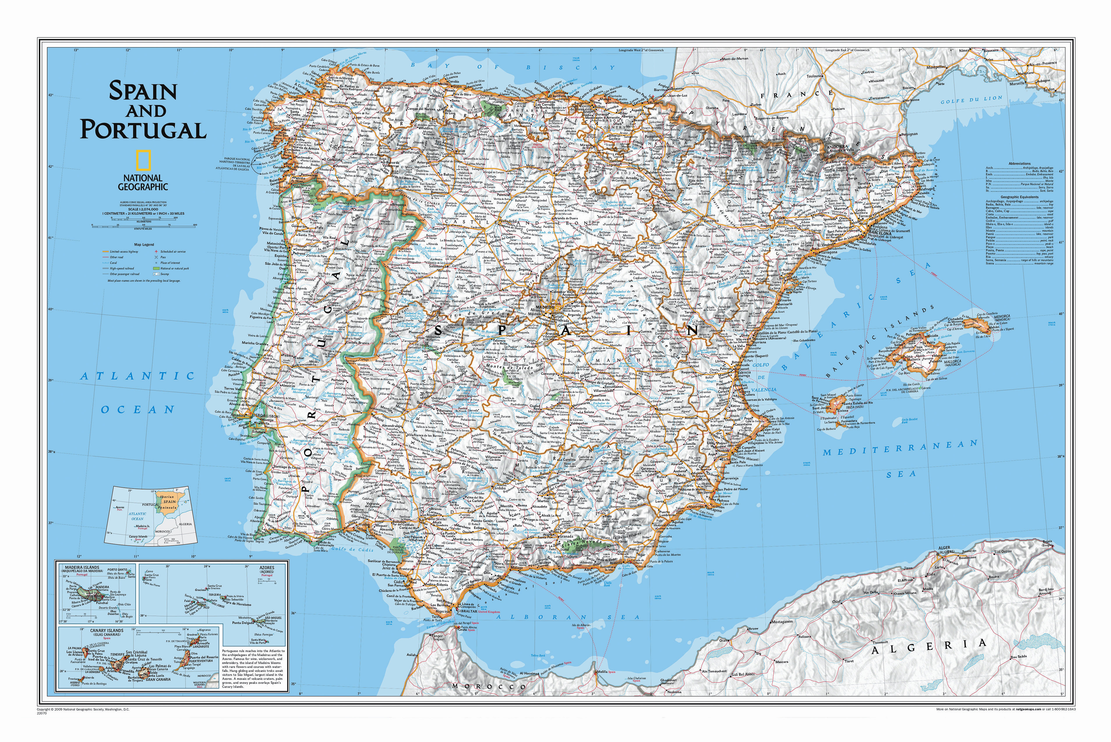 National Geographic Maps Spain and Portugal Classic Wall Map ...