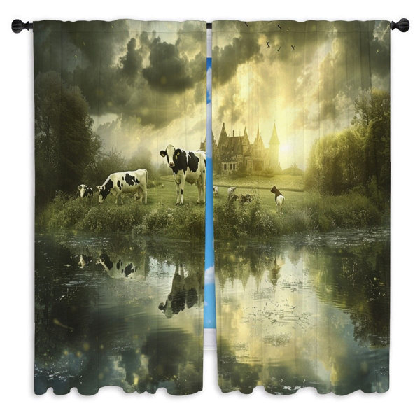 Wildon Home® Cows Sheer Window Curtains - 2 Panels | Wayfair