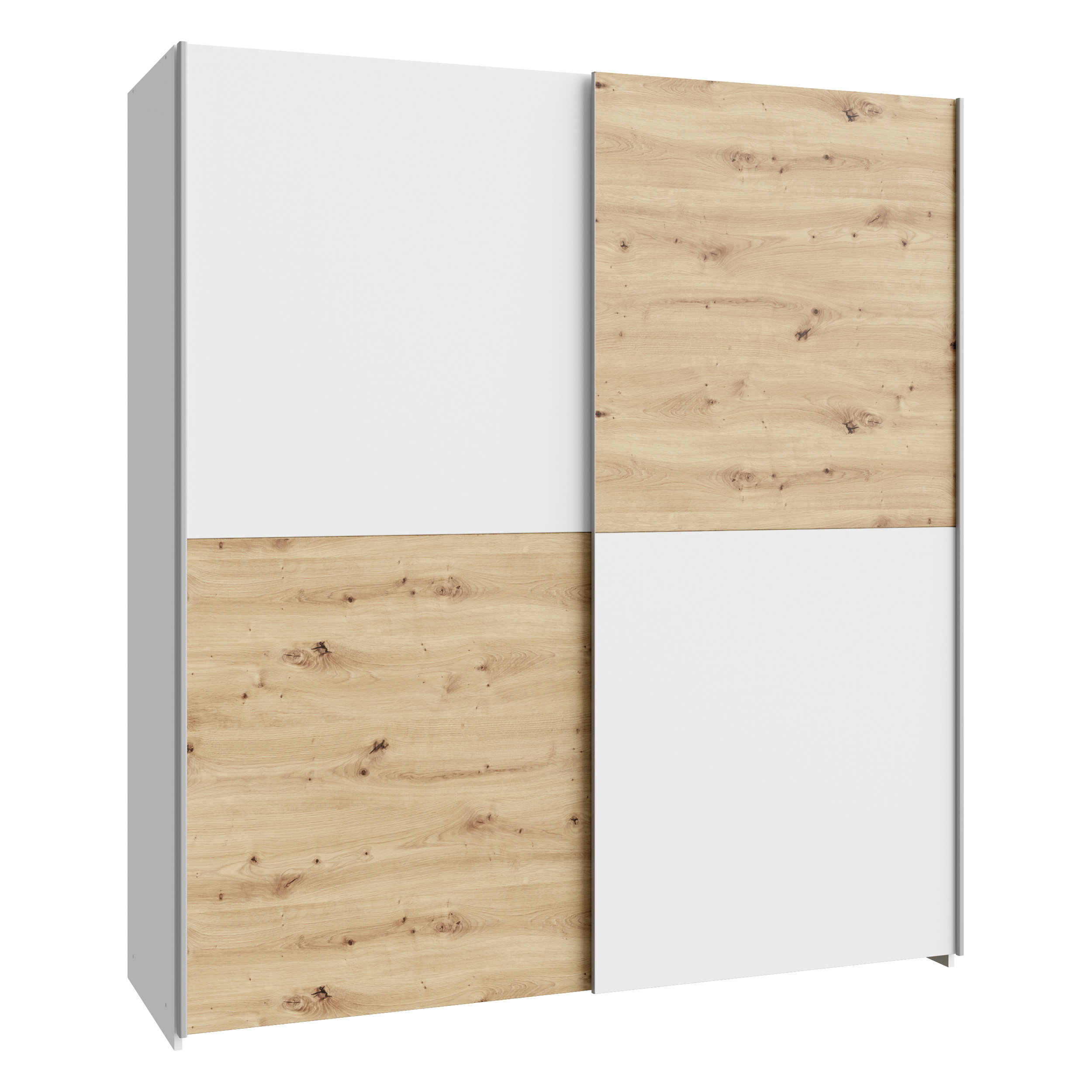 17 Stories Checkerboard Pattern Wardrobe with Two Sliding Doors, Plenty ...