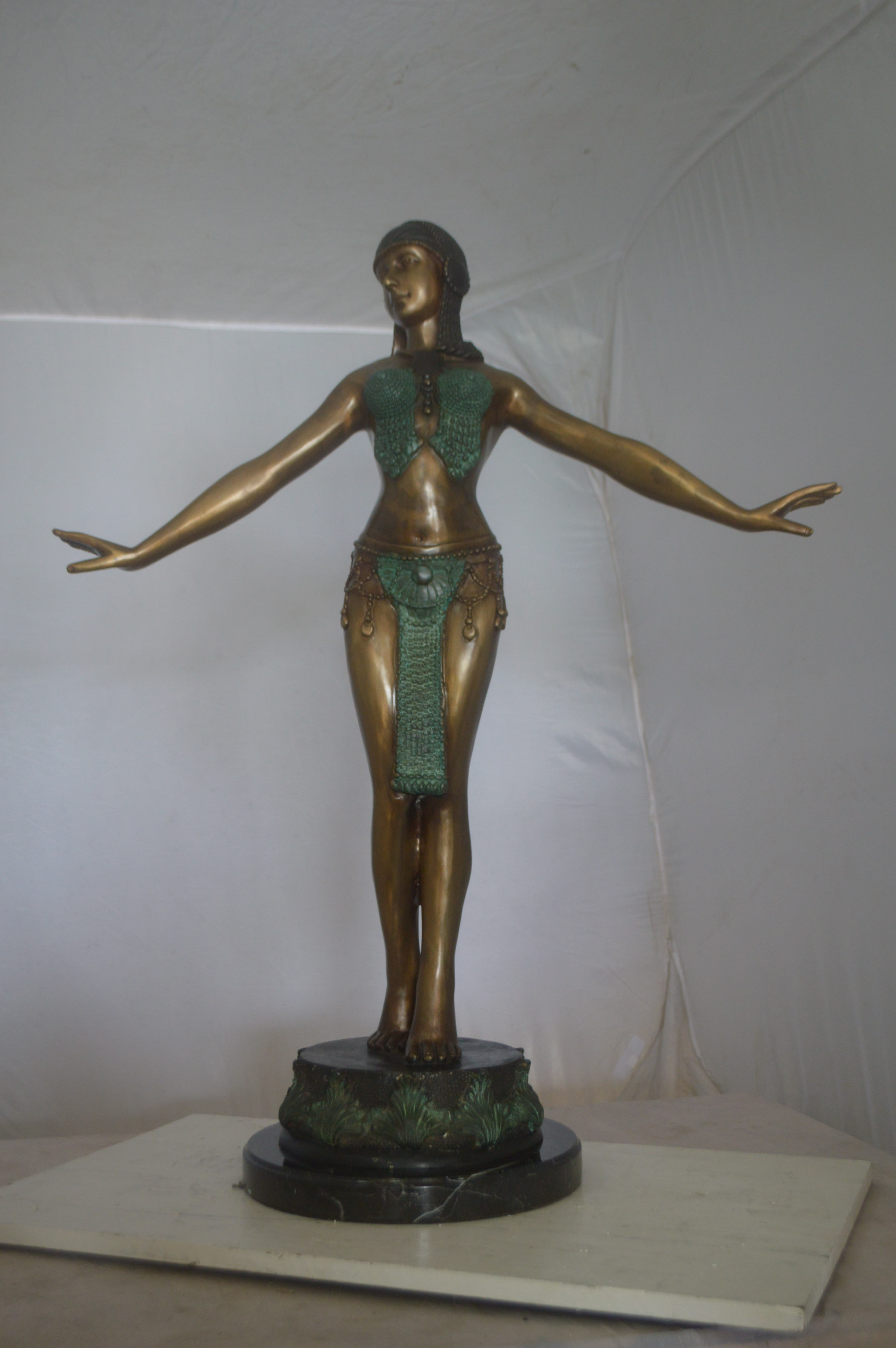 Red Barrel Studio® Jenkintown Belly Dancer Performing Bronze Statue ...