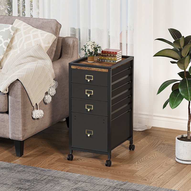 Ebern Designs Boose 4-Drawer Mobile Vertical Filing Cabinet | Wayfair