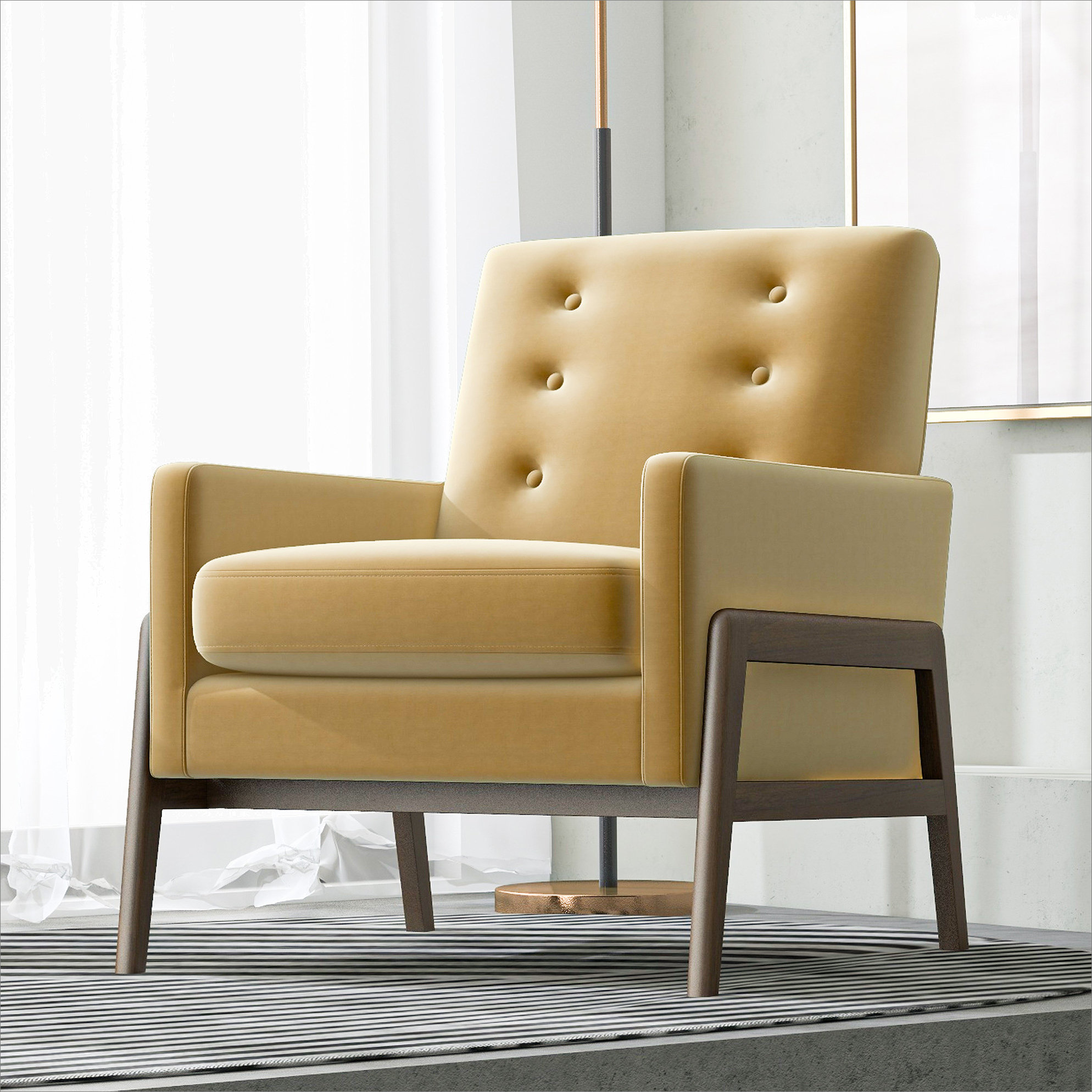 Corrigan Studio Cole Solid Wood Lounge Chair - Wayfair Canada