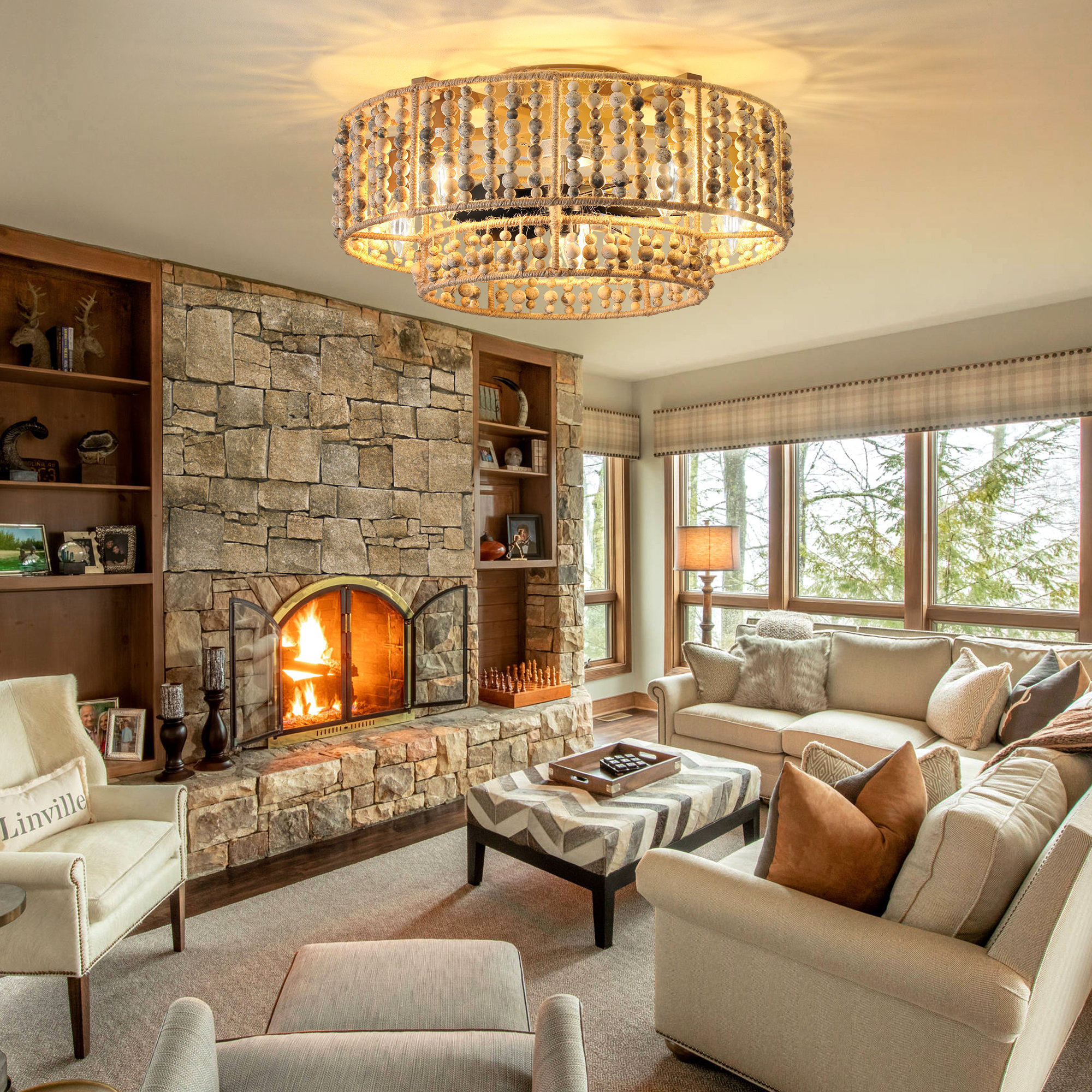 Bungalow Rose 20" Bartlomiej Boho Caged Ceiling Fans with Lights for ...