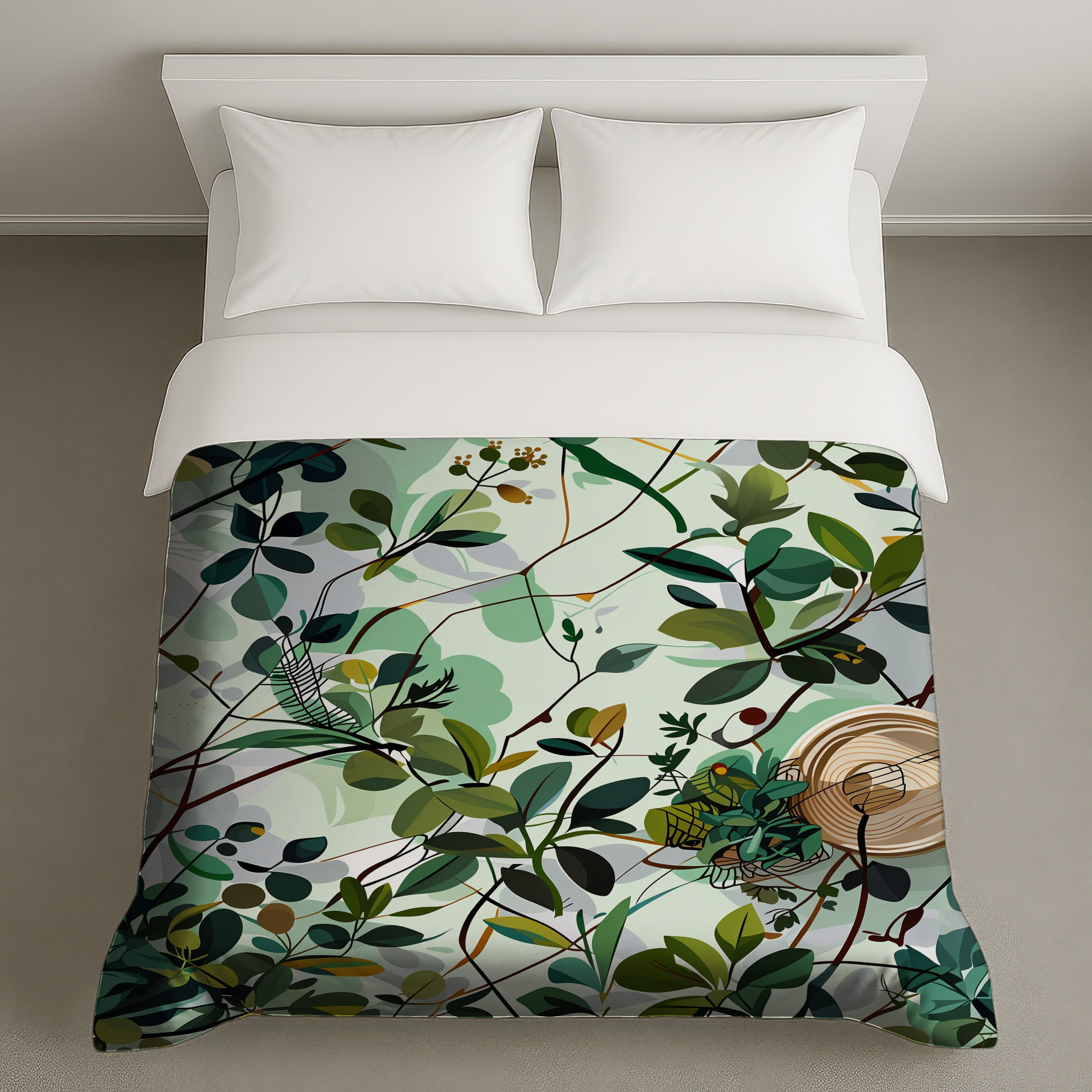 VisionDecor Leafy Pattern Bedding Nature Duvet Cover Bohemian Boho ...