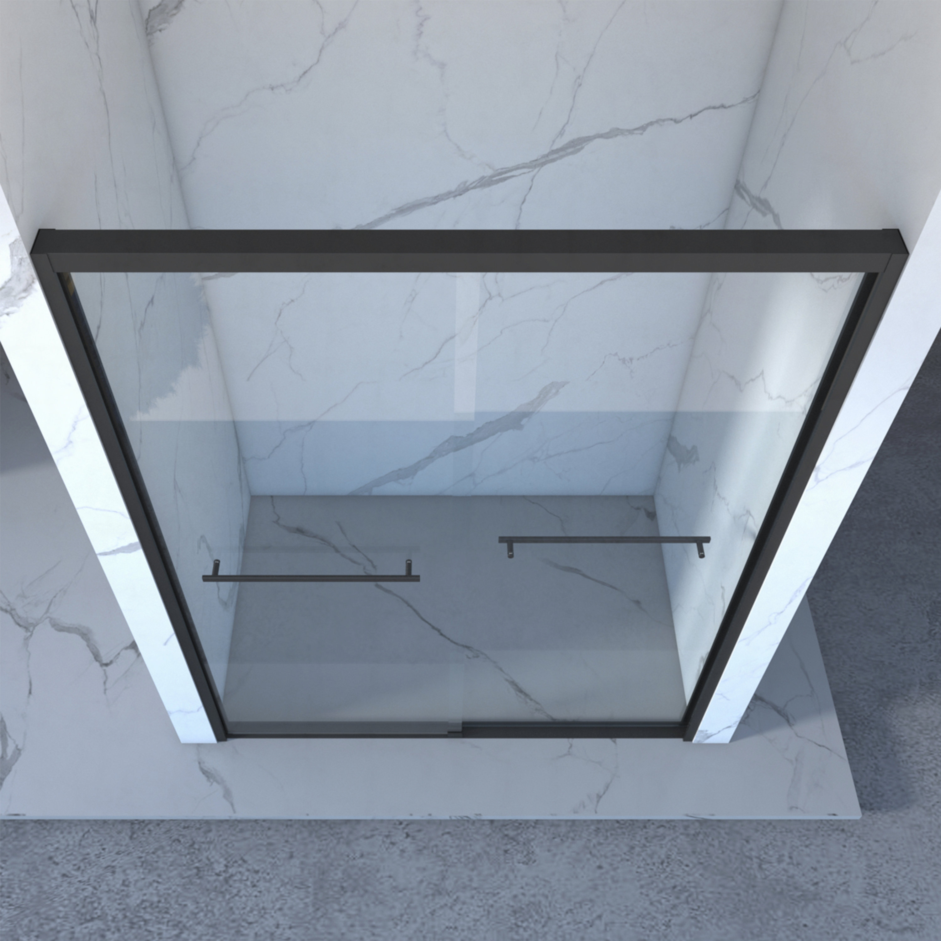 Jeltyprey 56-60"x70" Aluminum Frame Double Sliding Shower Door,Bypass ...