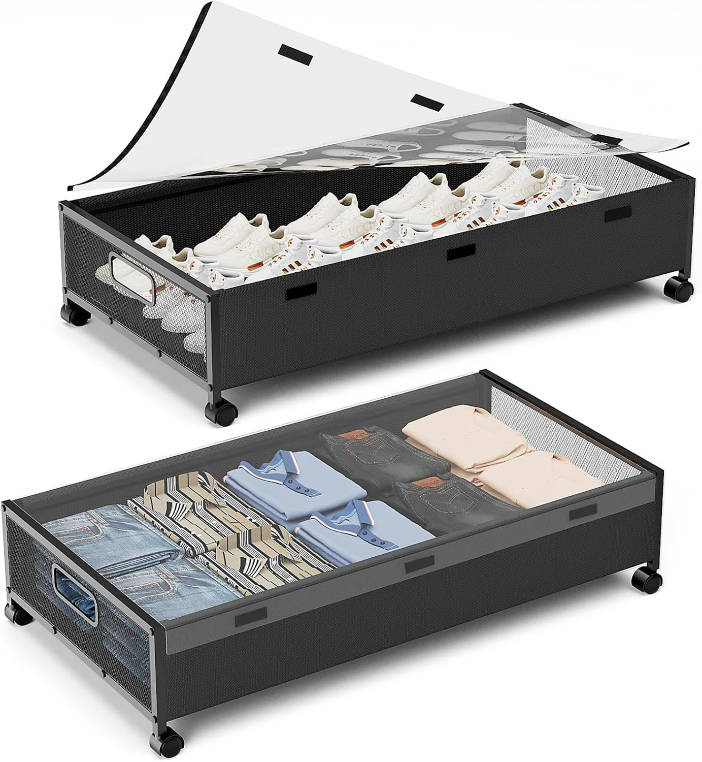 Rebrilliant Under Bed Storage Containers With Wheels, 2 Pack | Wayfair