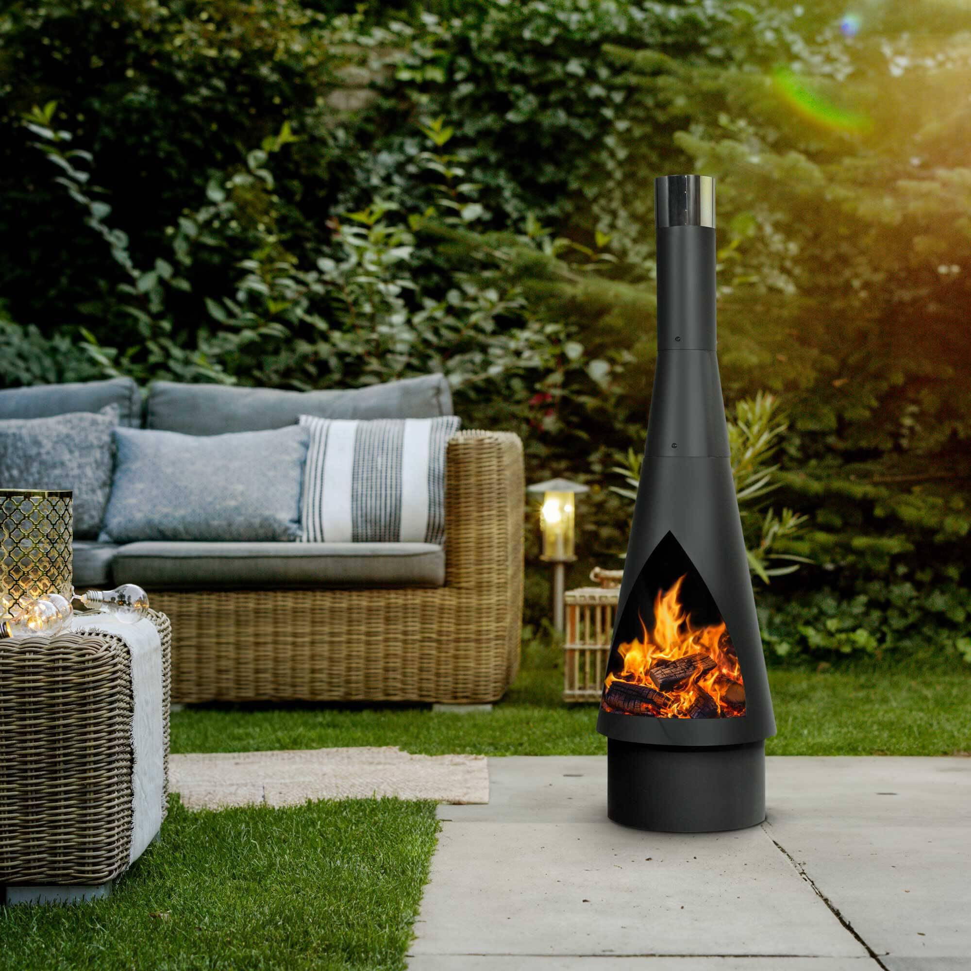 Union Rustic Siedentopf 127Cm Steel Wood Burning Chiminea | Wayfair.co.uk