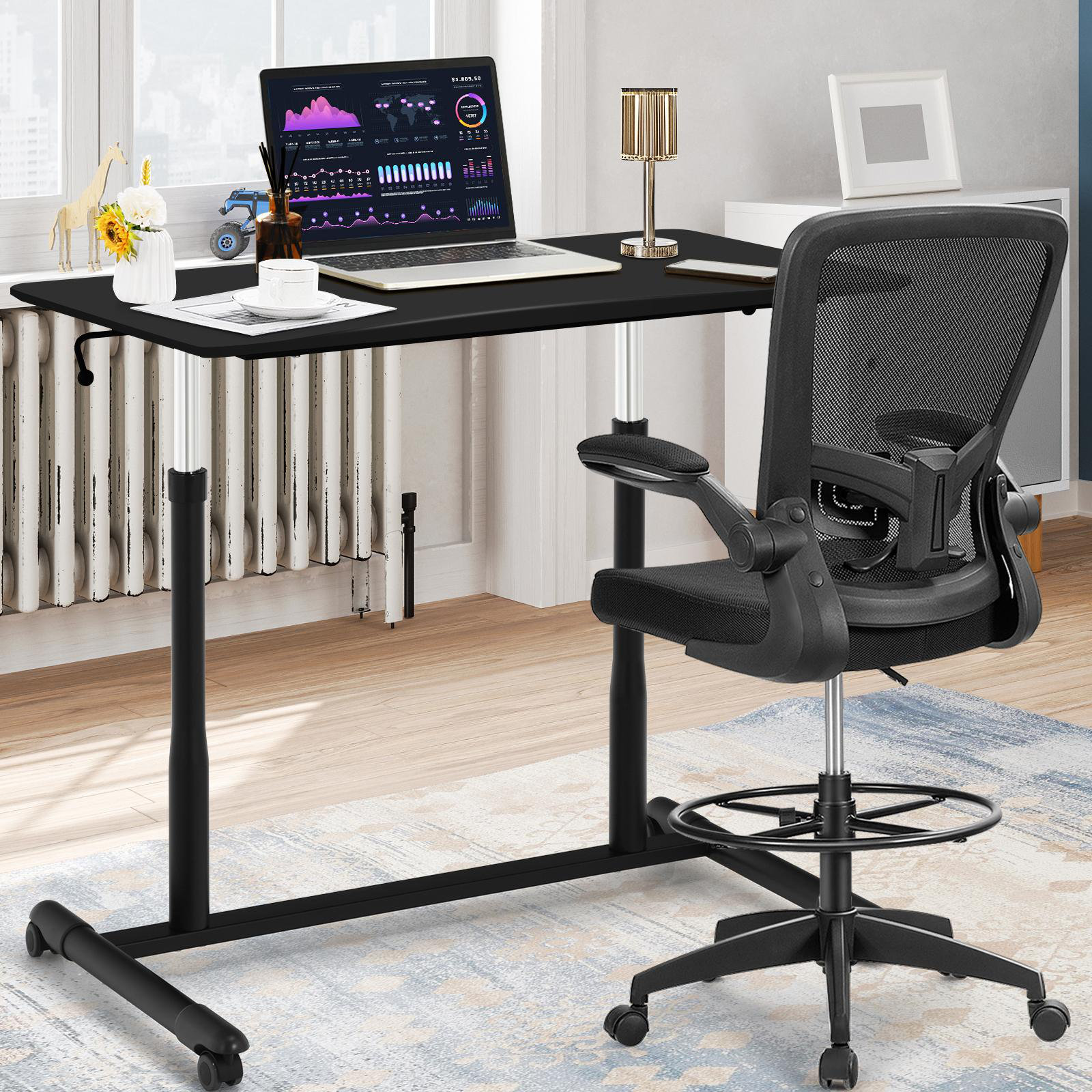 Wade Logan® Caisyn Adjustable Metal Base Standing Desk & Reviews | Wayfair
