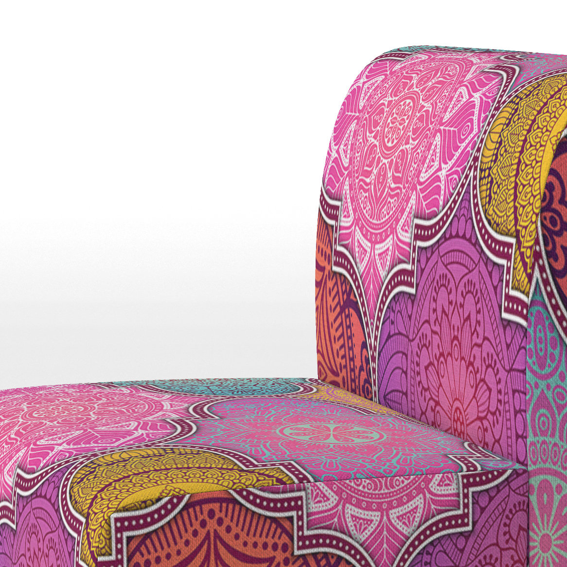 Bungalow Rose Multicolor Ethnic Patchwork - Upholstered Patterned ...