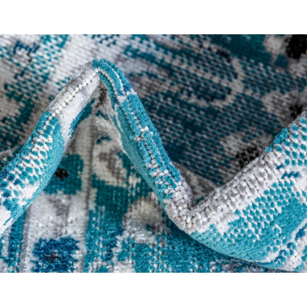 Bungalow Rose Dota Floral Teal Area Rug & Reviews | Wayfair