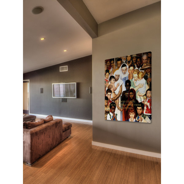 Vault W Artwork 'Golden Rule' by Norman Rockwell - Wrapped Canvas ...