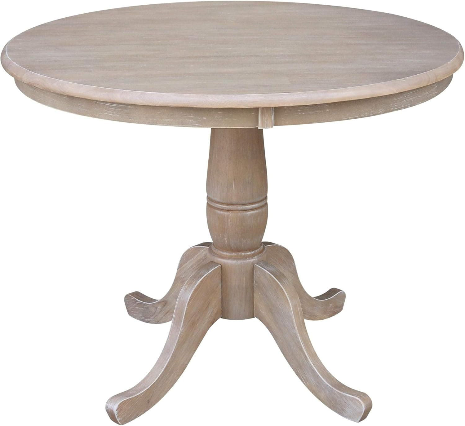 Dakota Fields Round Pedestal Dining Table With Extension Leaf - Butcher ...